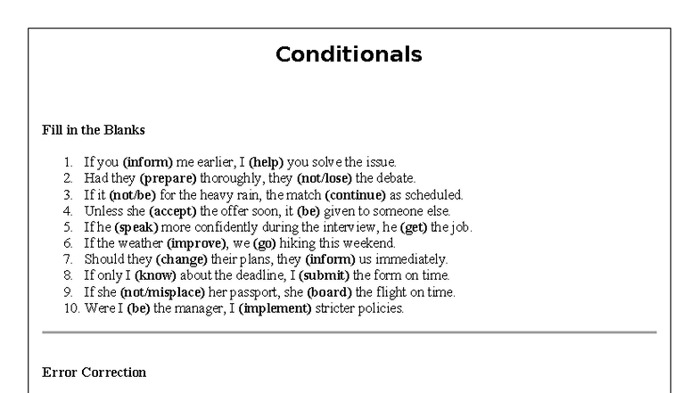 Conditionals Assignment 20 Questions Practice - Studocu