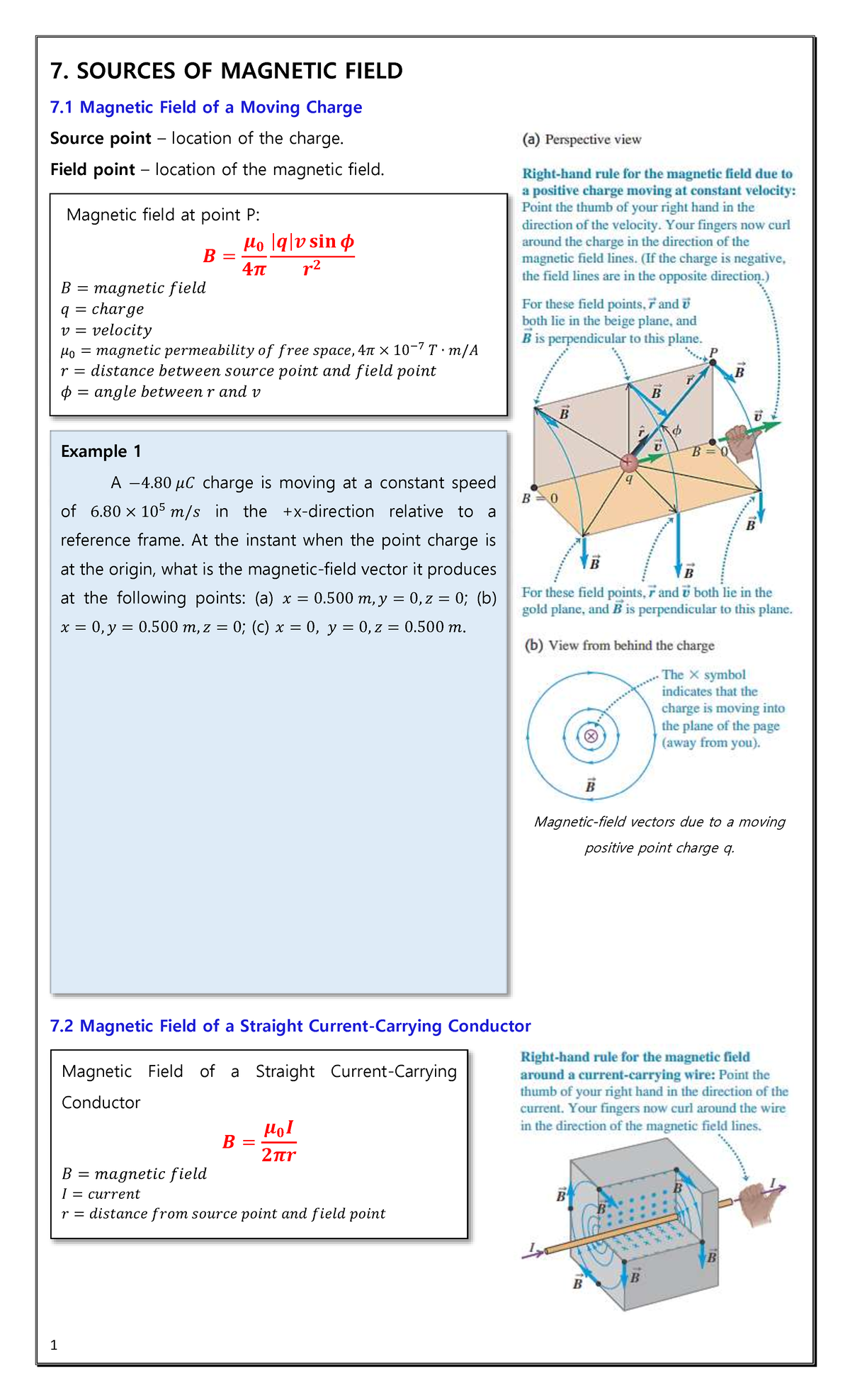 7 - physics - 1 7. SOURCES OF MAGNETIC FIELD 7 Magnetic Field of a ...