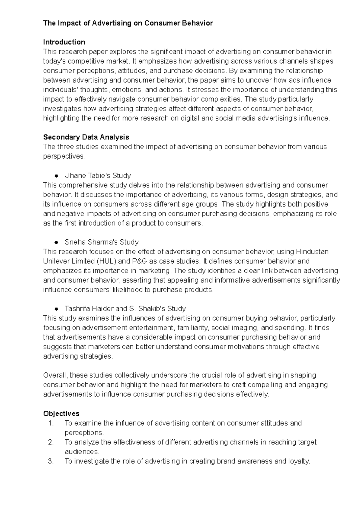 The Impact of Advertising on Consumer Behavior - The Impact of ...
