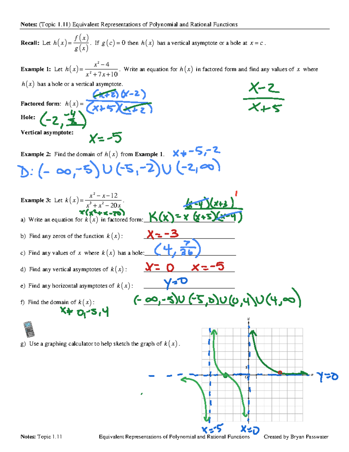 1A 11. Notes on Equivalent Representations of Polynomial & Rational ...