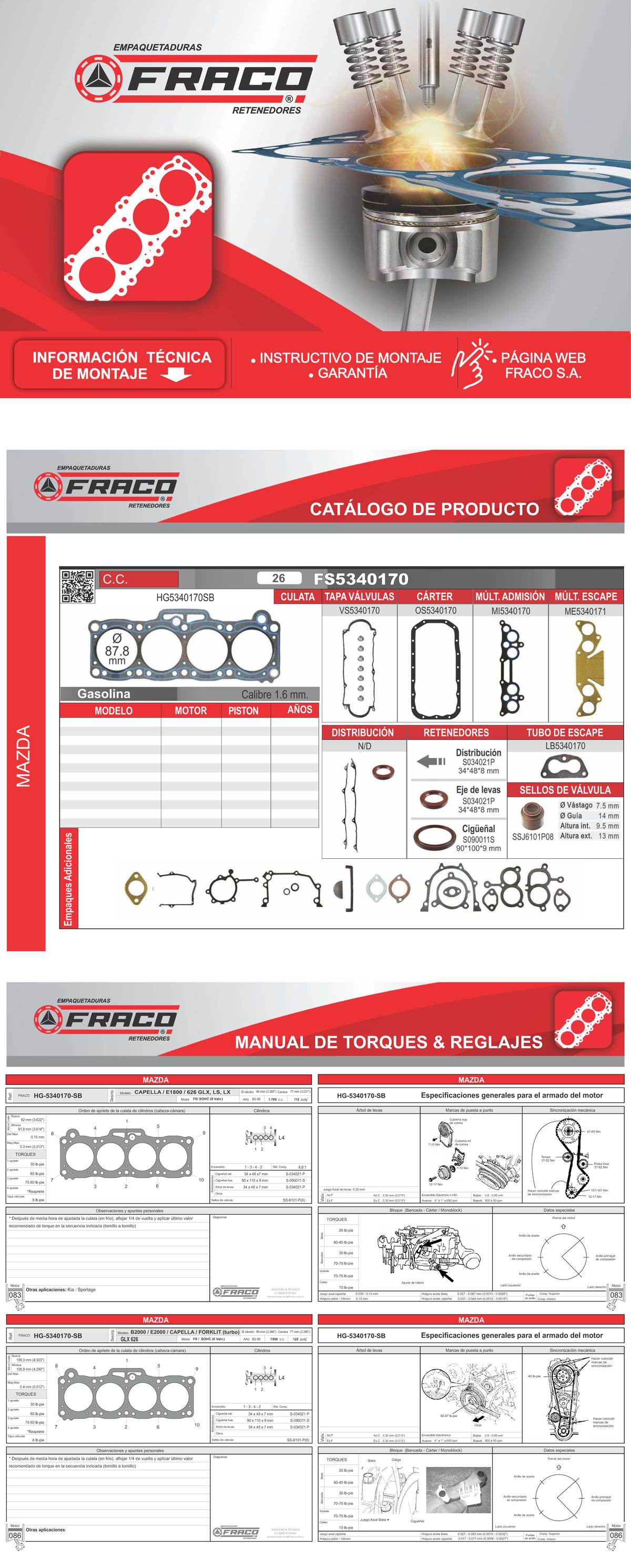 CATÁLOGO DE PRODUCTO FS5340170 - MAZDA F8 Mecanica y Especificaciones ...