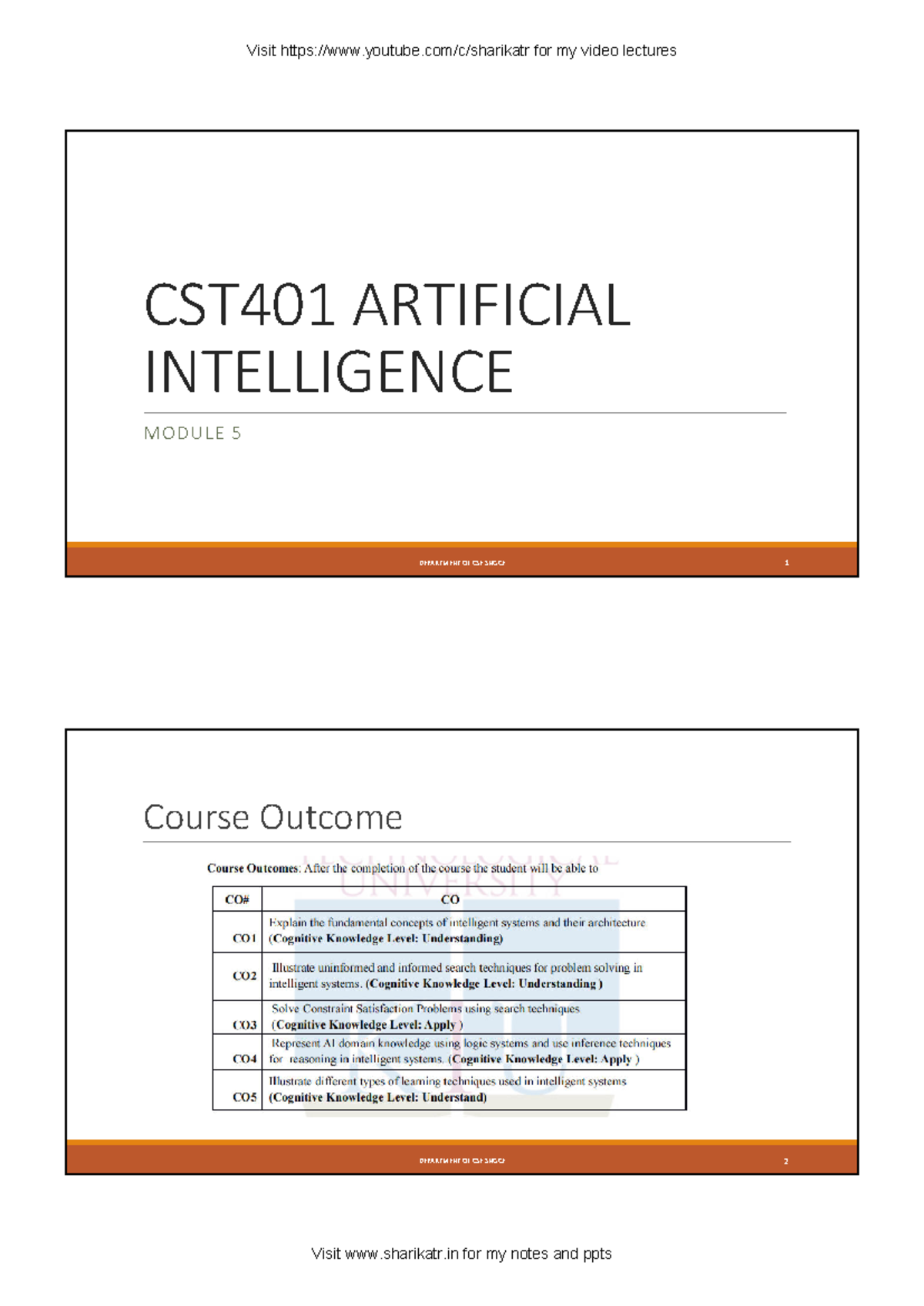 CST401 Artificial Intelligence Module 5 PowerPoint Notes - Studocu