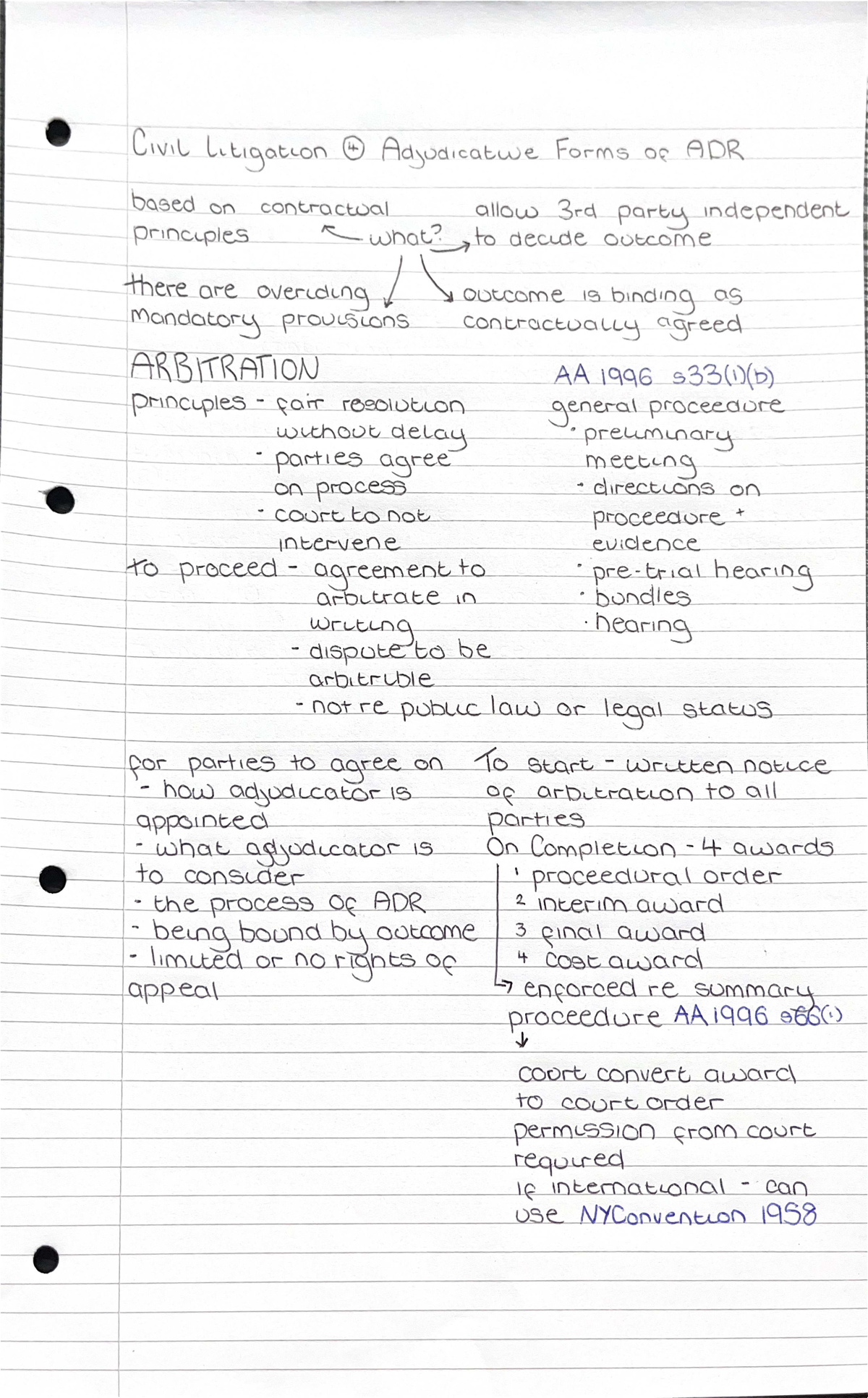 SA4 Final Exam: Adjudicative Forms of ADR and Arbitration Principles ...