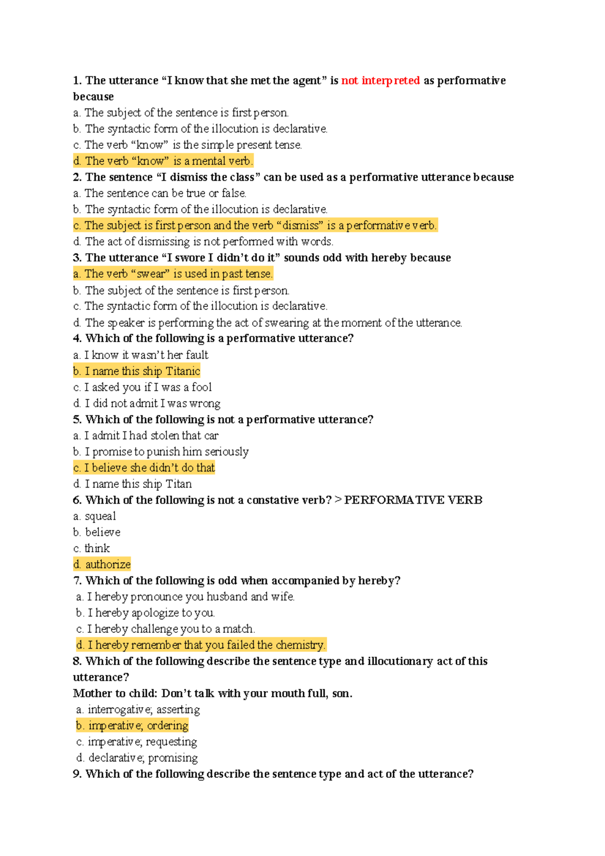 Endprag 010 - Exam Review for Intro to Pragmatics and Speech Acts - Studocu