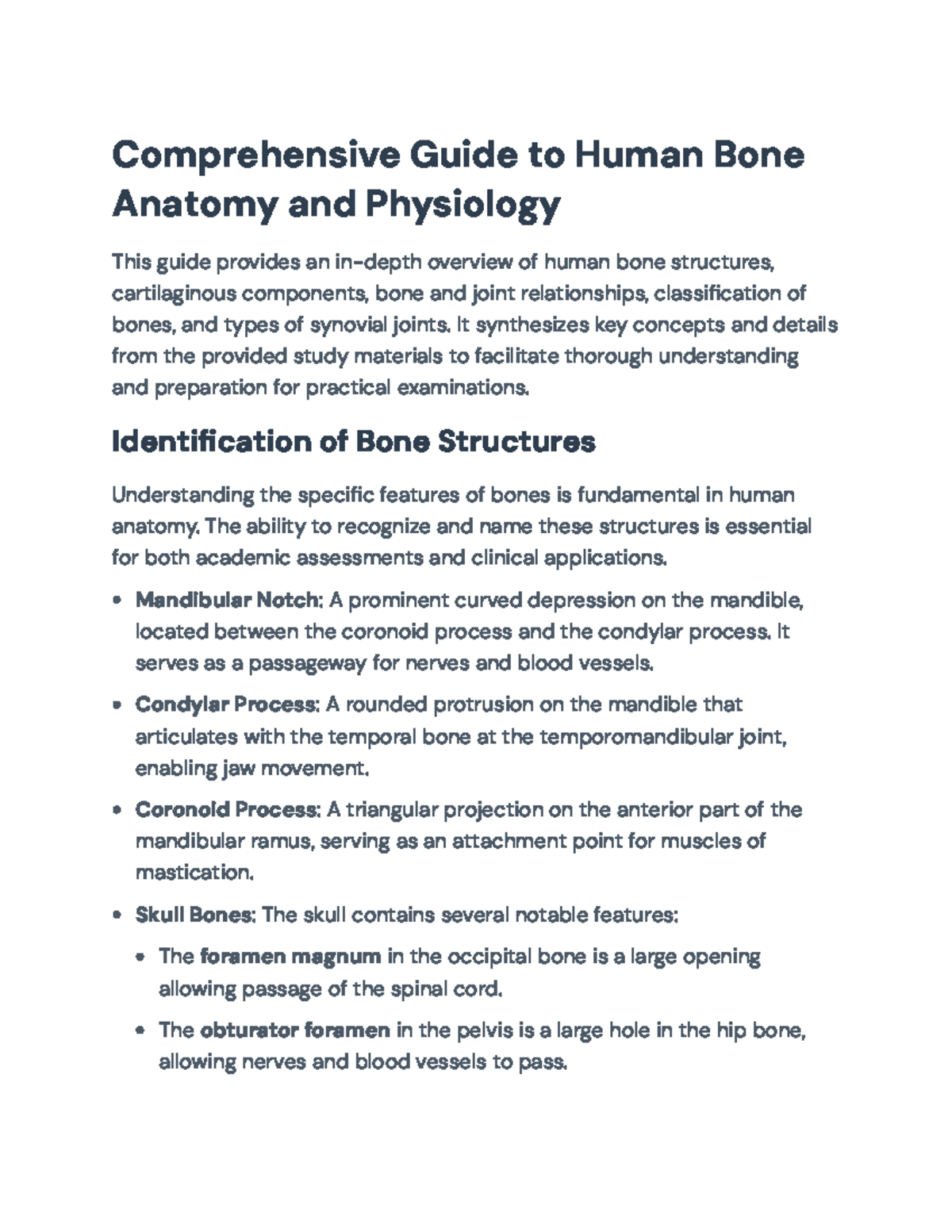 Comprehensive Overview of Human Bone Anatomy and Physiology (BIO101 ...