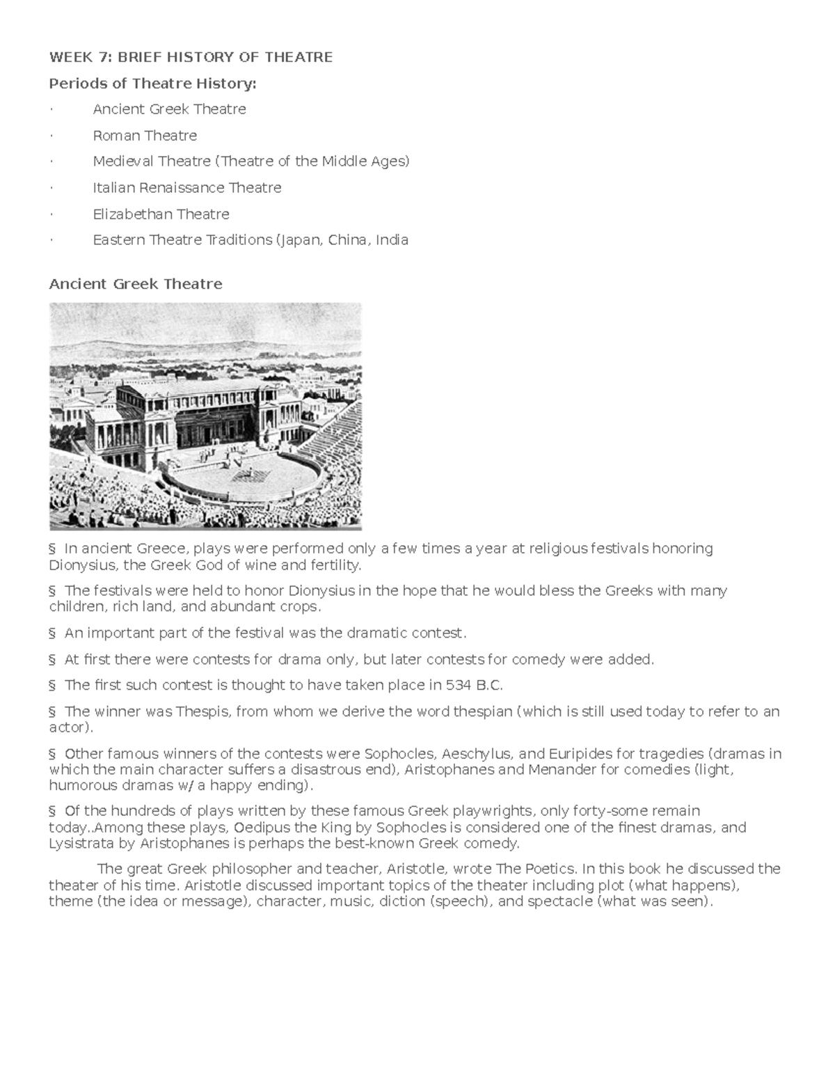 Lesson 7: Key Milestones in Theatre History - Production in Performing ...