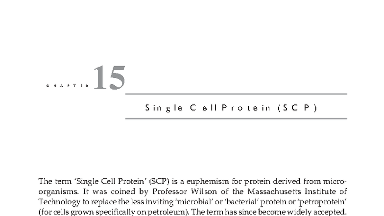Unit 4: Single Cell Protein (SCP) - Production and Nutritional Value ...