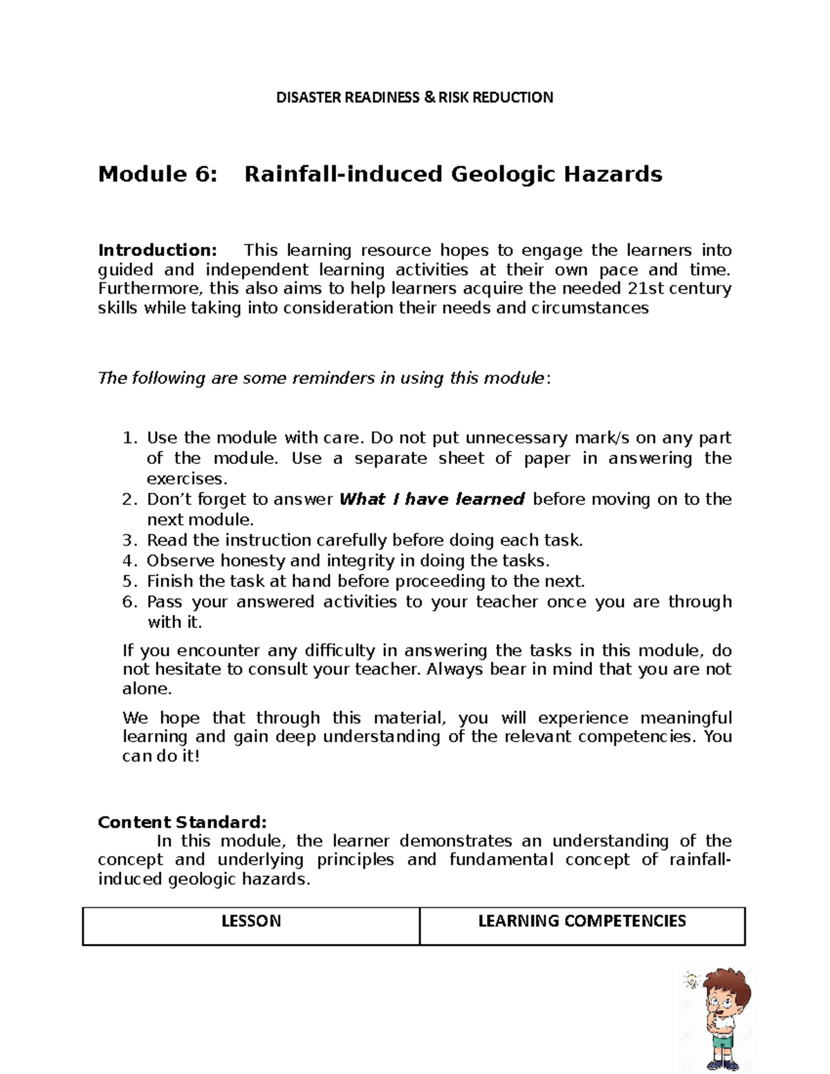 Module 6: Understanding Rainfall-Induced Geologic Hazards - Studocu