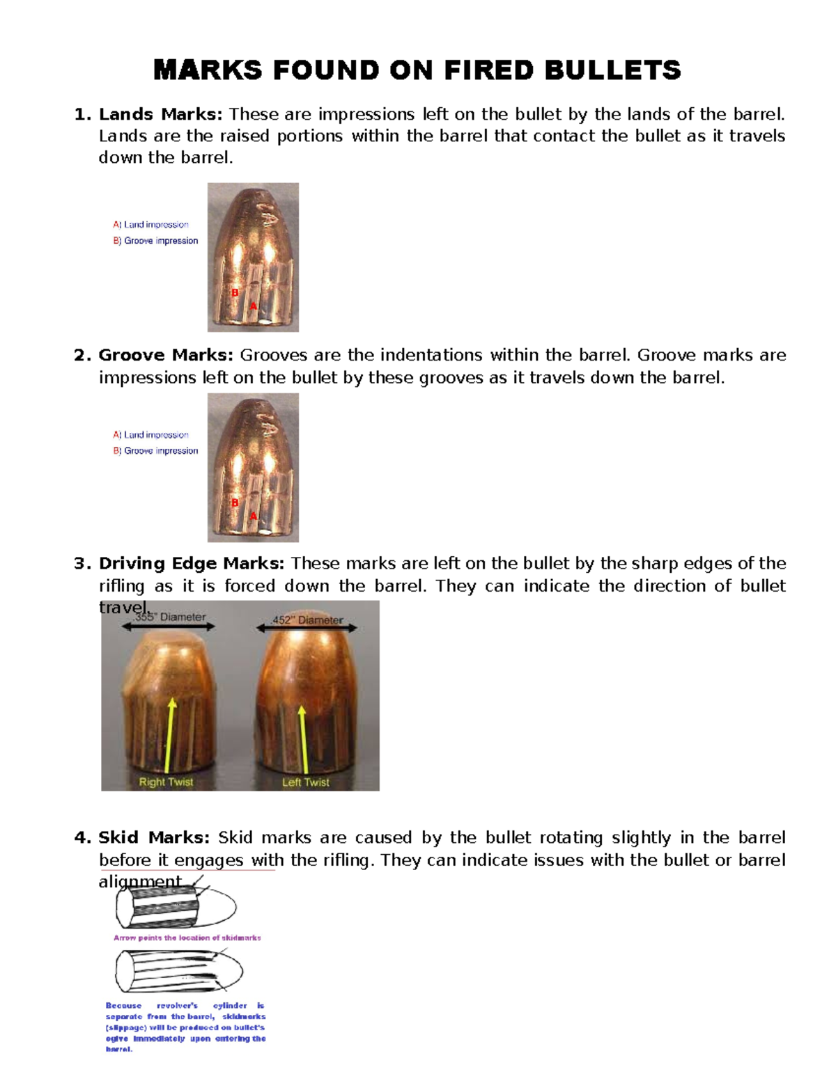 732081506 Marks on Fired Bullets: Analysis of Impressions and Features ...