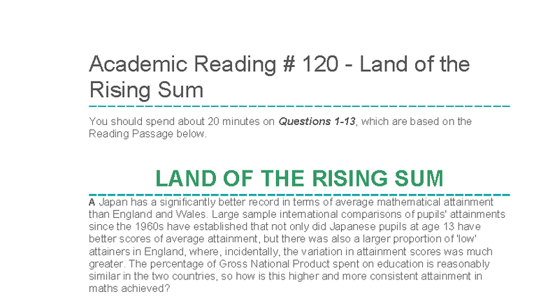 Japan education - Very well - Academic Reading # 120 - Land of the ...
