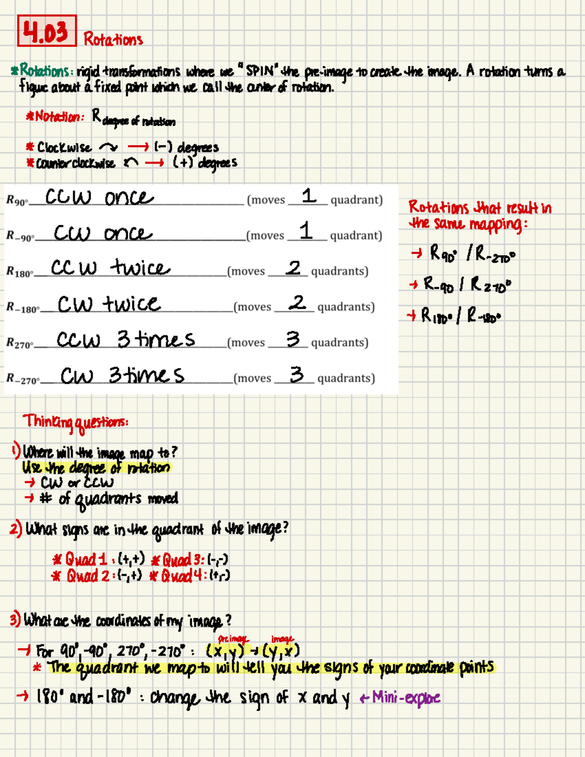 4.03 Lecture Notes on Rotations in Geometry - Studocu