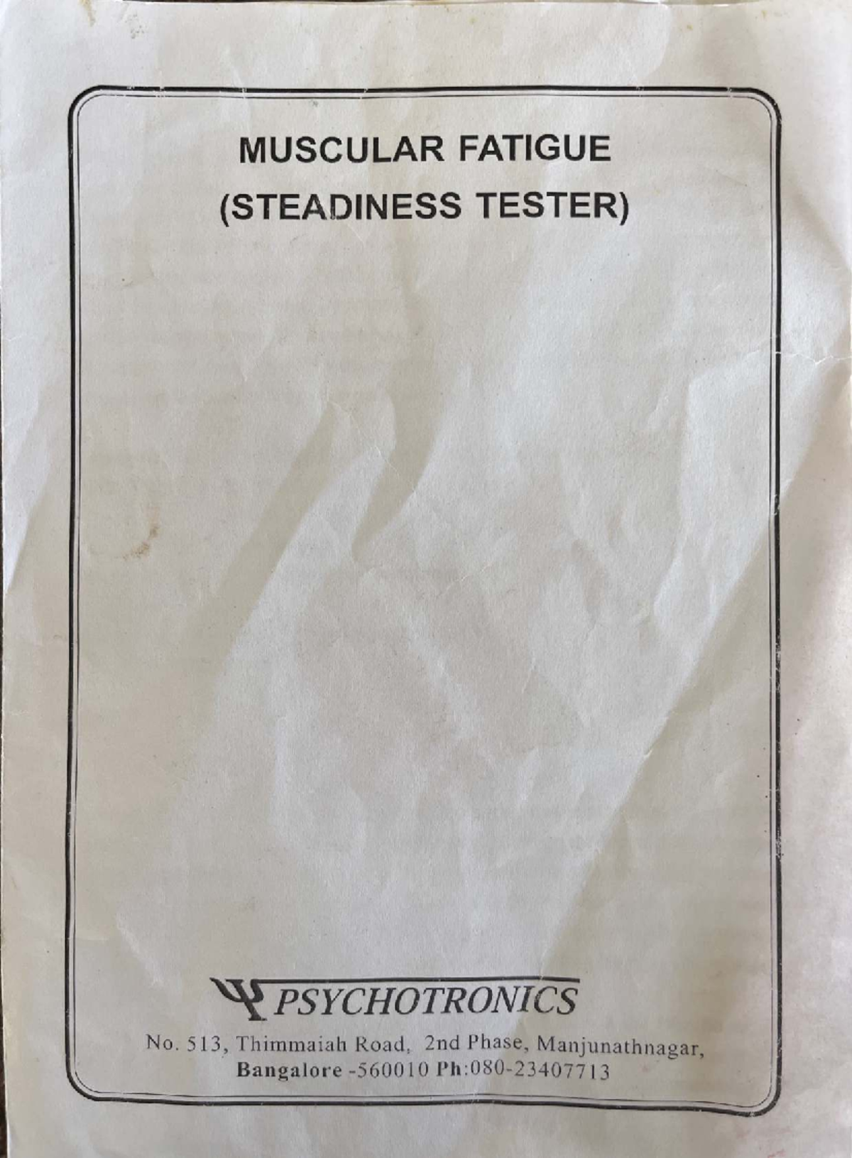 MUSCULAR FATIGUE: Effects on Coordination - Steadiness Tester Study ...