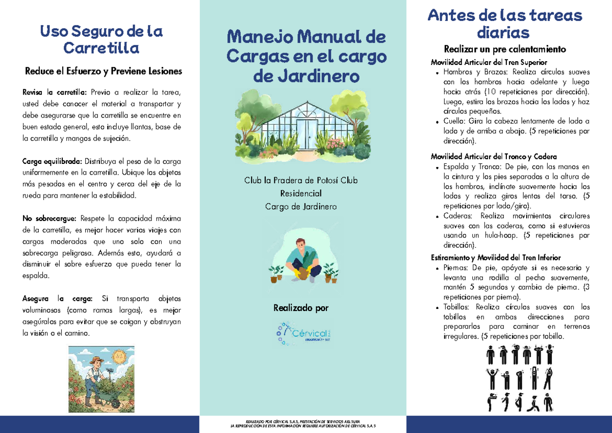 Uso Seguro de la Carretilla: Prevención de Lesiones en Jardinería - Studocu