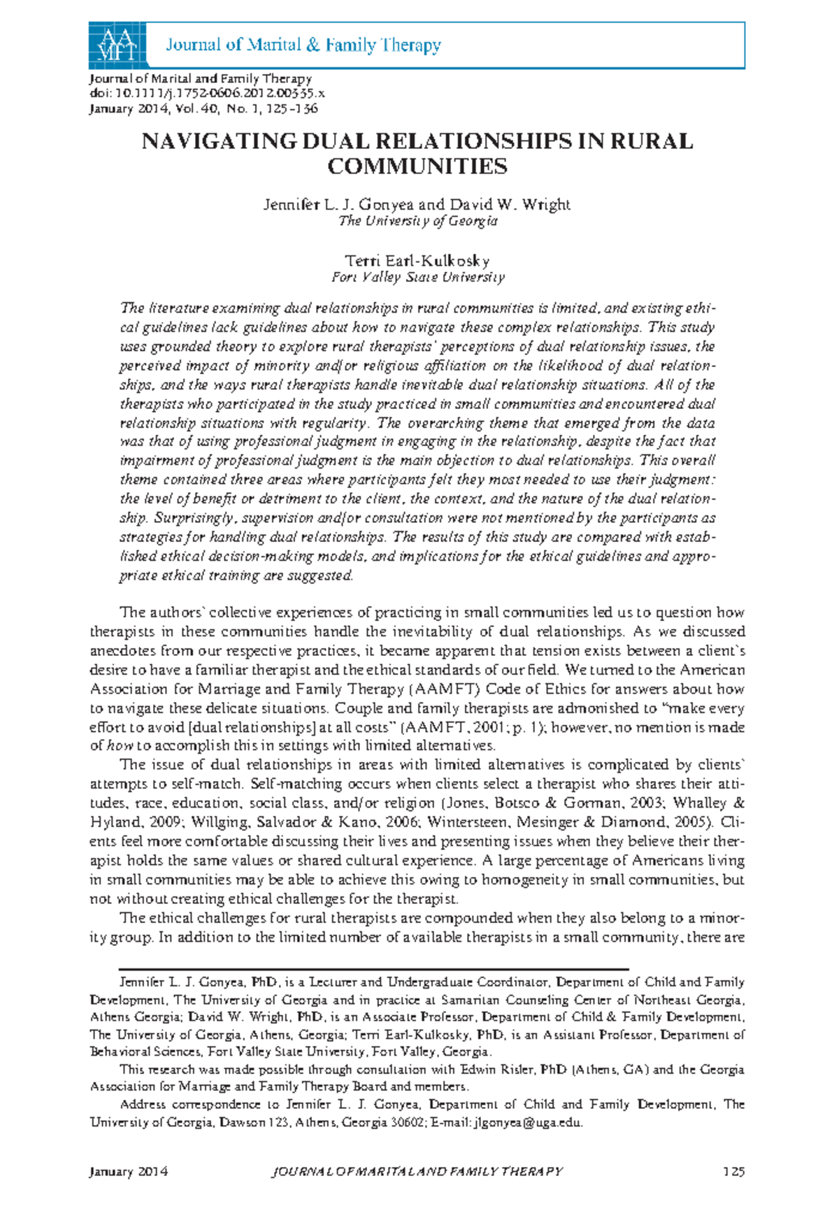 Dual Role Relationshipsin Rural Communities Article 1copy - NAVIGATING ...