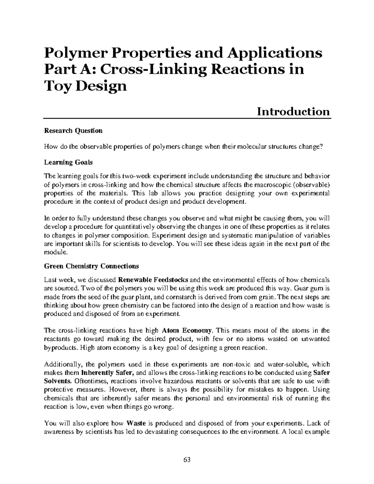 Exp 03: Polymer Crosslinking and Toy Design Lab Report - Studocu