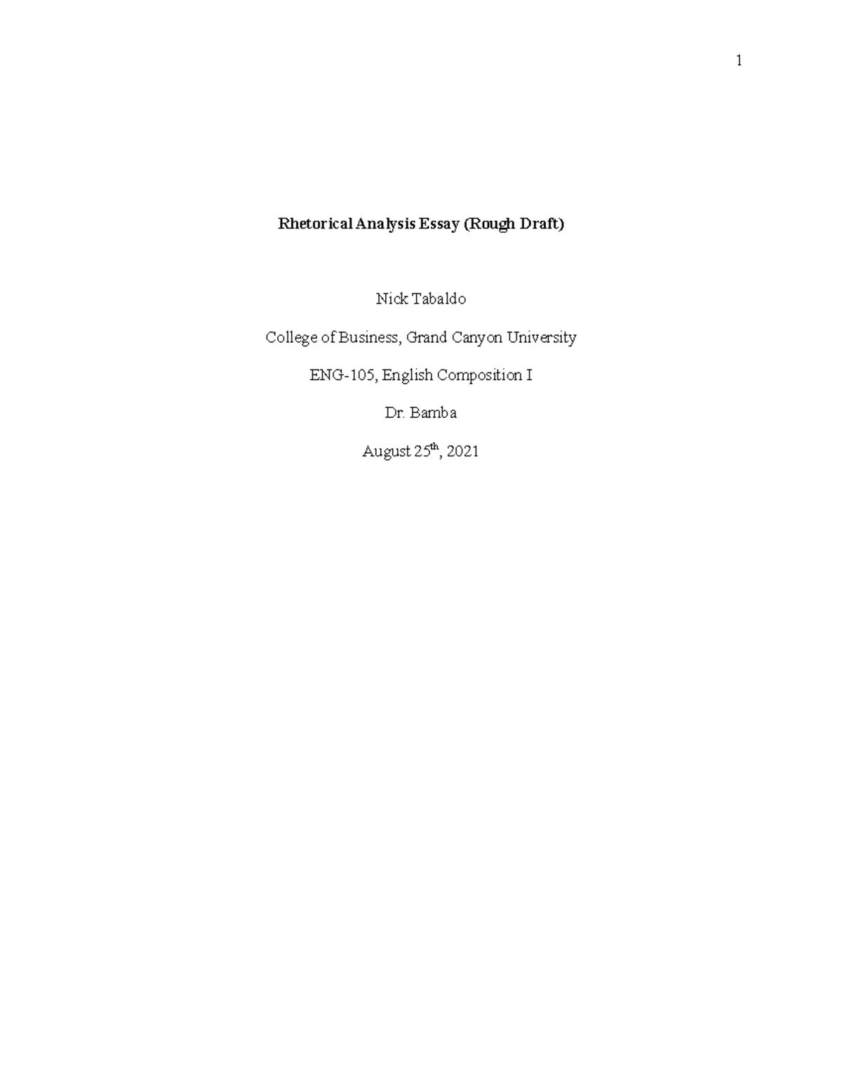 ENG-105 Rhetorical Analysis Essay Rough Draft on ADHD Awareness - Studocu