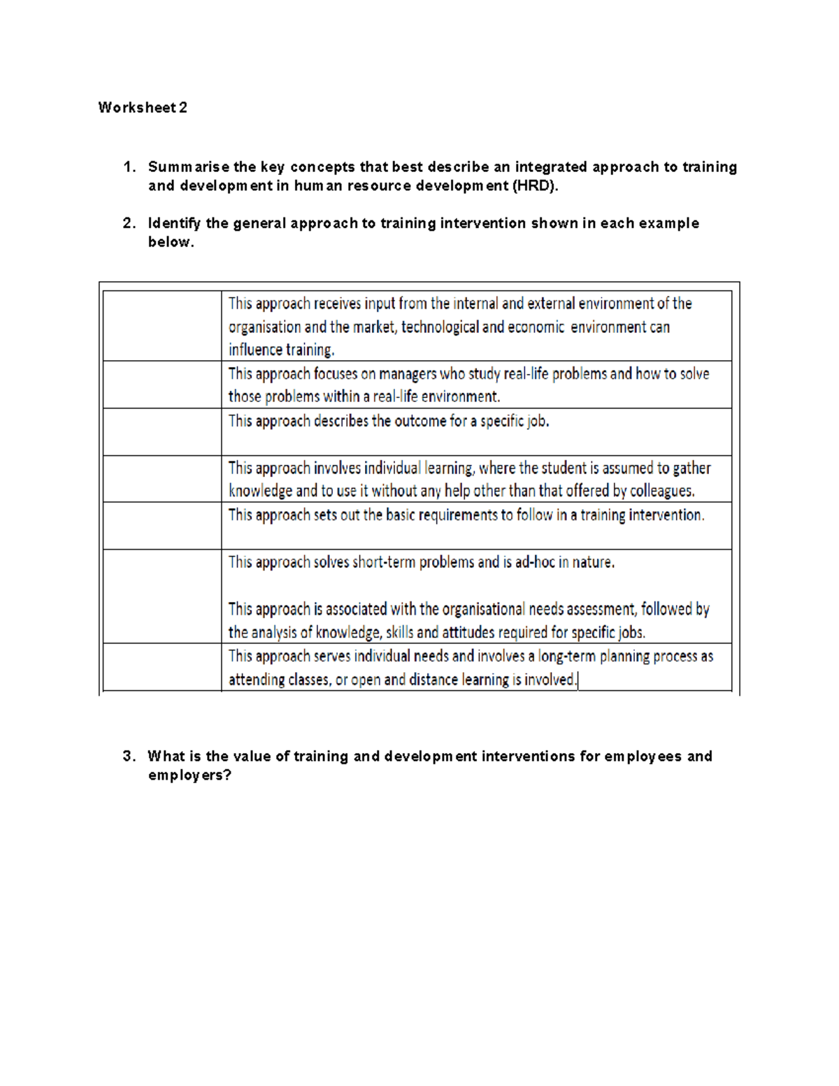 Worksheet 2 - D3HRMT - Worksheet 2 1. Summarise the key concepts that ...