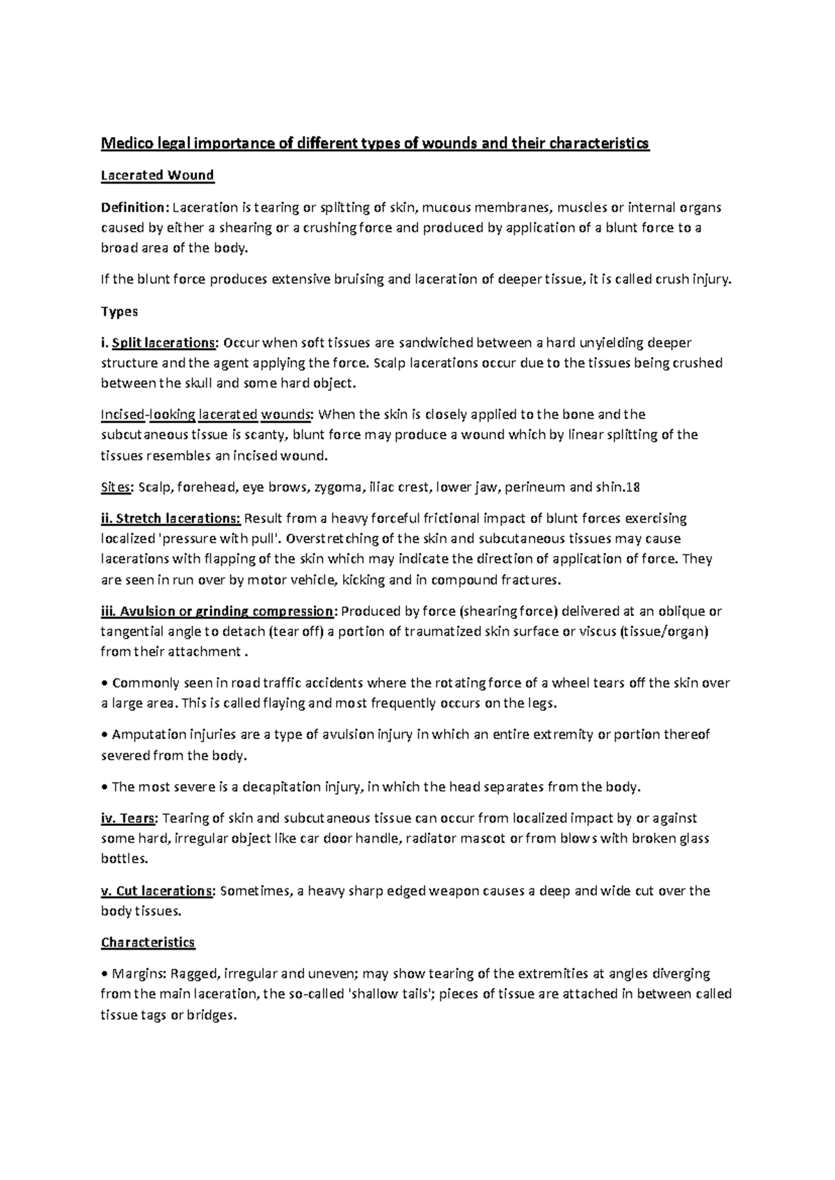 Medico-legal Aspects of Wounds: Types, Characteristics, and ...