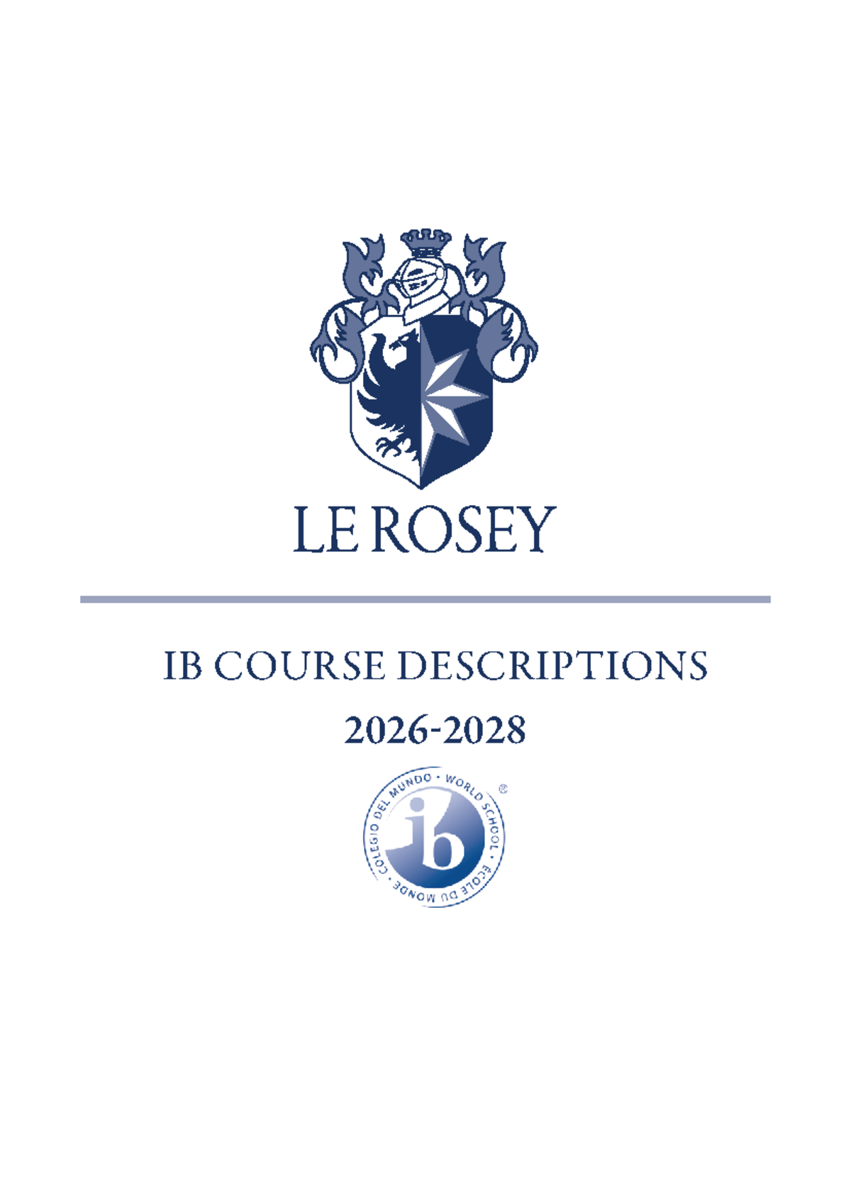 IB Course Descriptions 2026-2028: Comprehensive Overview - Studocu