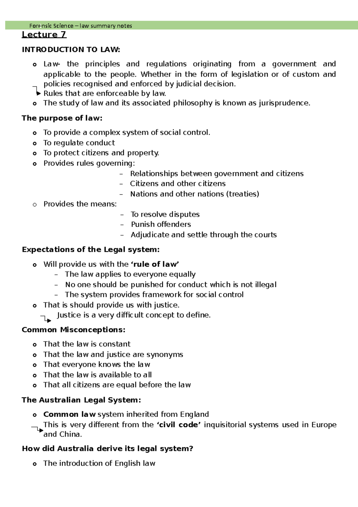 Forensic Science - law summary notes - Whether in the form of ...