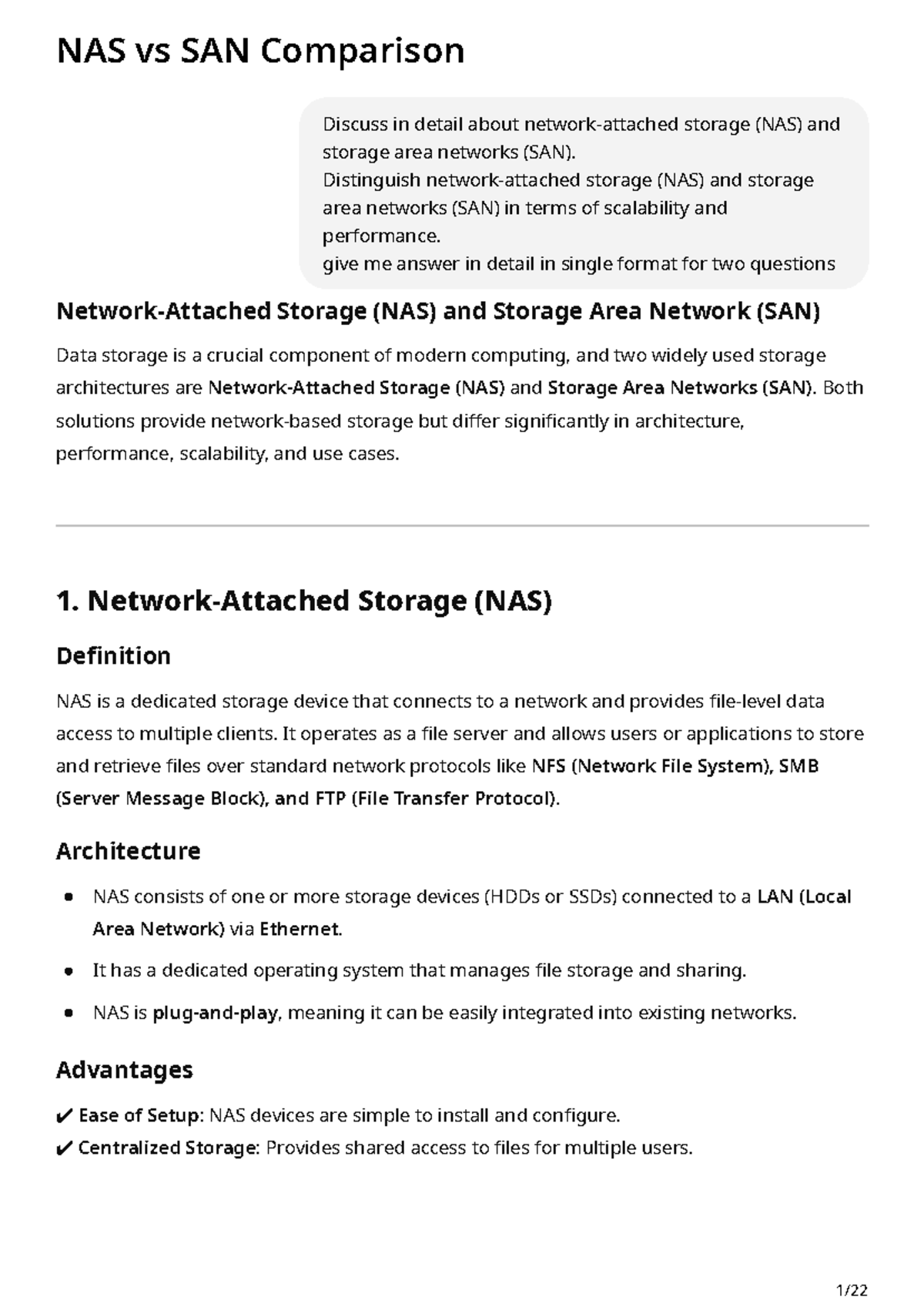 NAS vs SAN Comparison: An In-Depth Analysis of Storage Solutions - Studocu