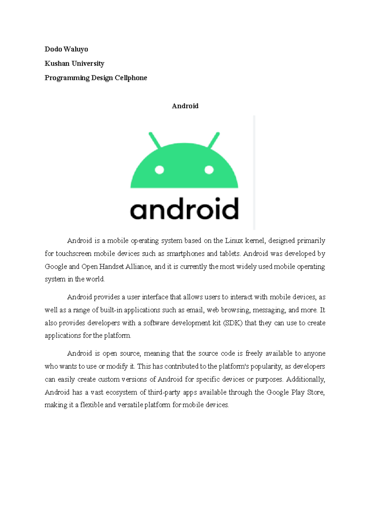 Android Development Overview: Kotlin & Java Programming Insights - Studocu