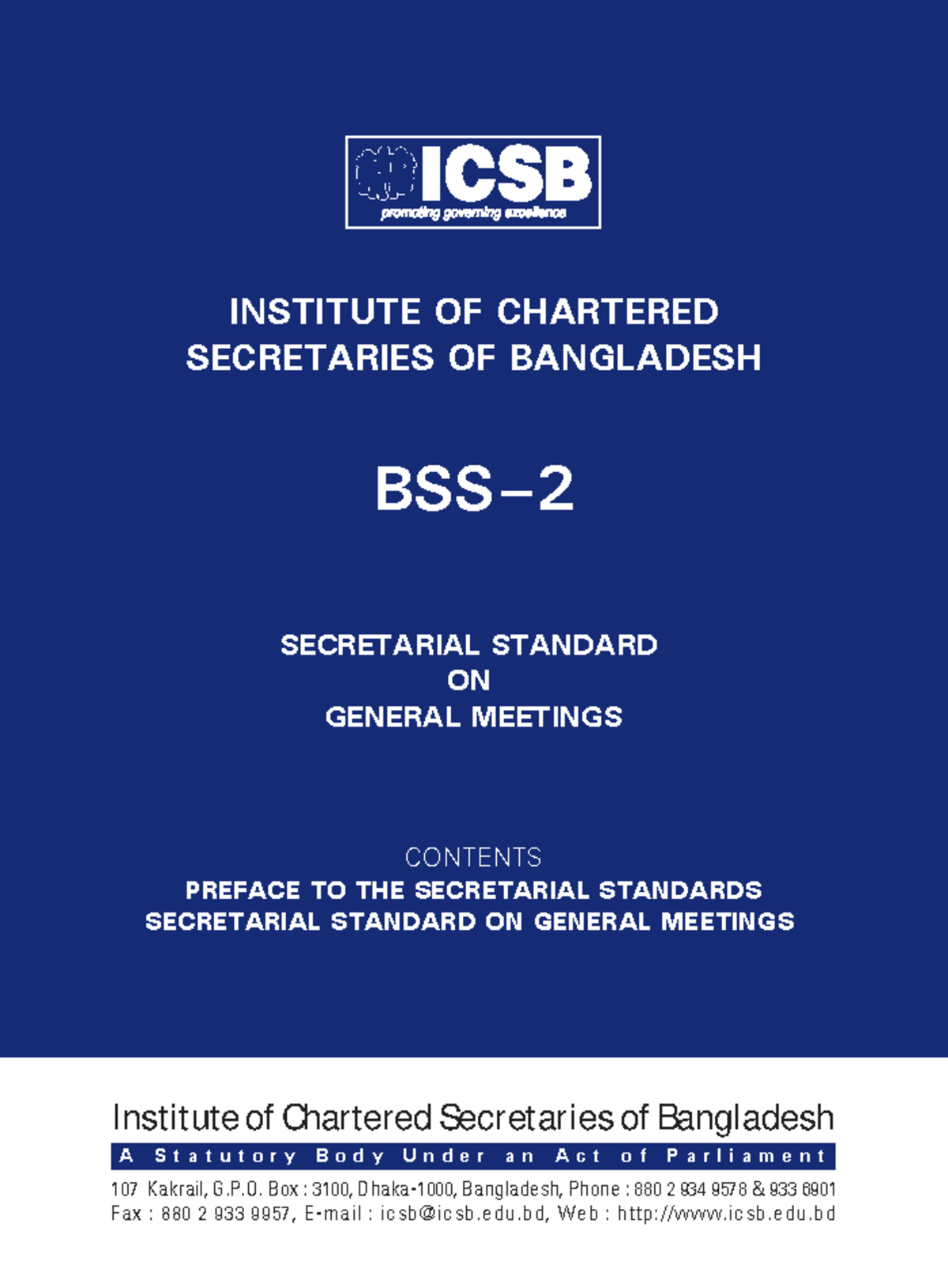 BSS-02 - Secretarial Standards for General Meetings Explained - Studocu