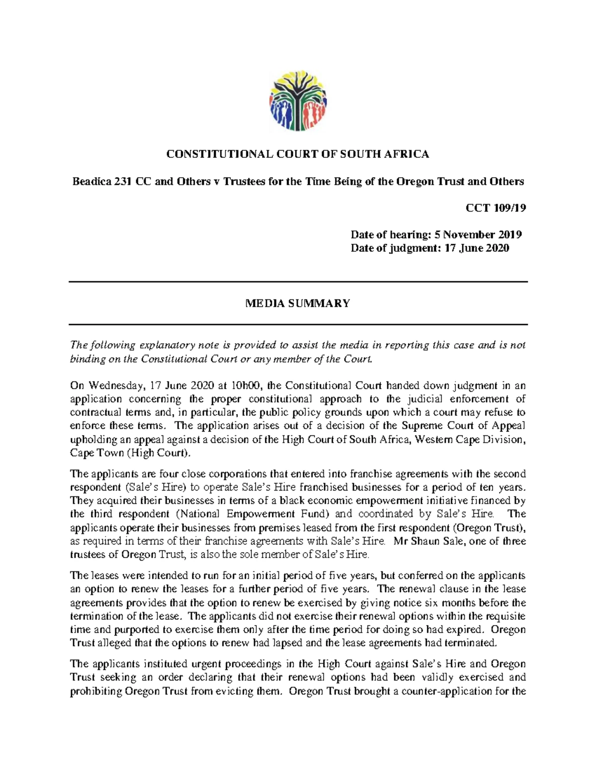 GPSSBC Dispute Referral Form: Terms for Conciliation Process - Studocu