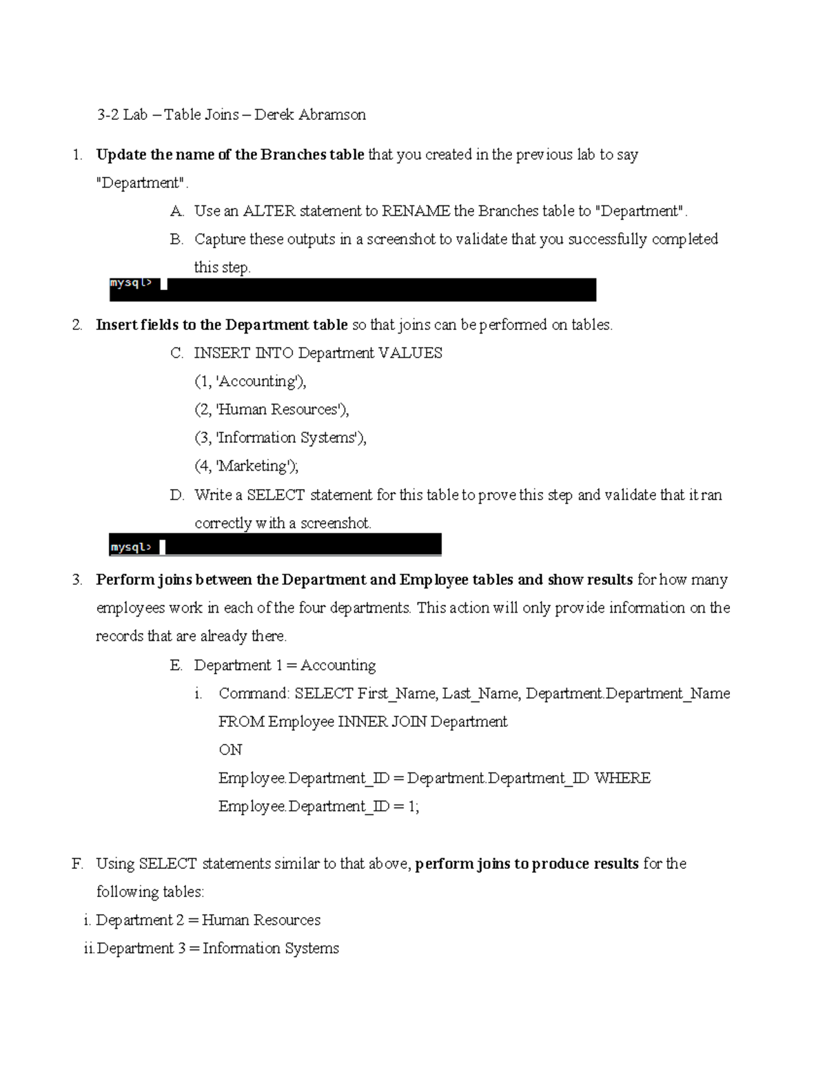 DAD-220 - 3-2 Lab: Joins, Employee & Department Records Analysis - Studocu