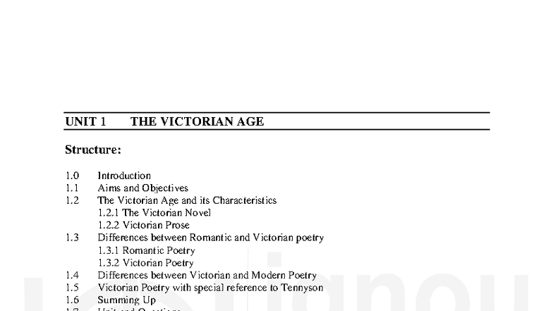 Unit 1: The Victorian Age - Characteristics and Literary Analysis - Studocu