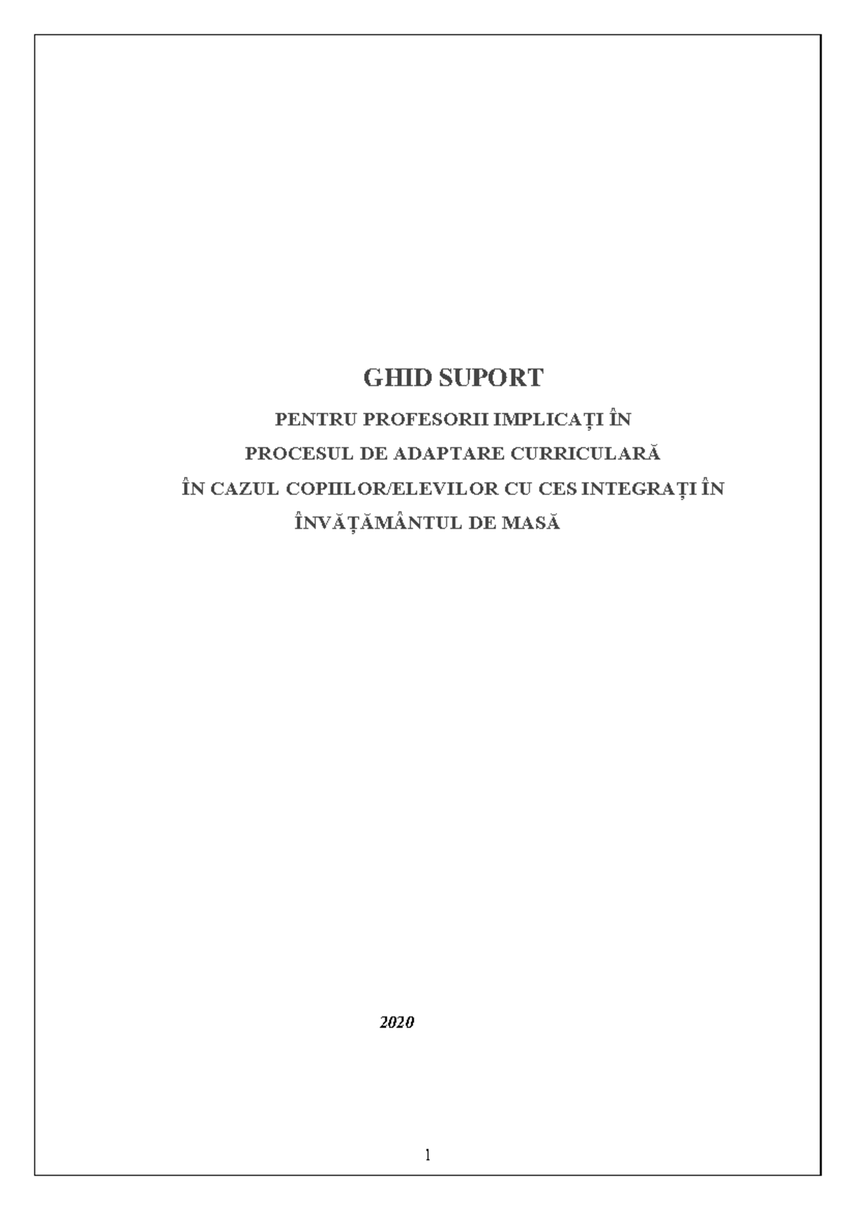 Ghid de Adaptare Curriculară pentru Copiii cu CES în Învățământul de ...