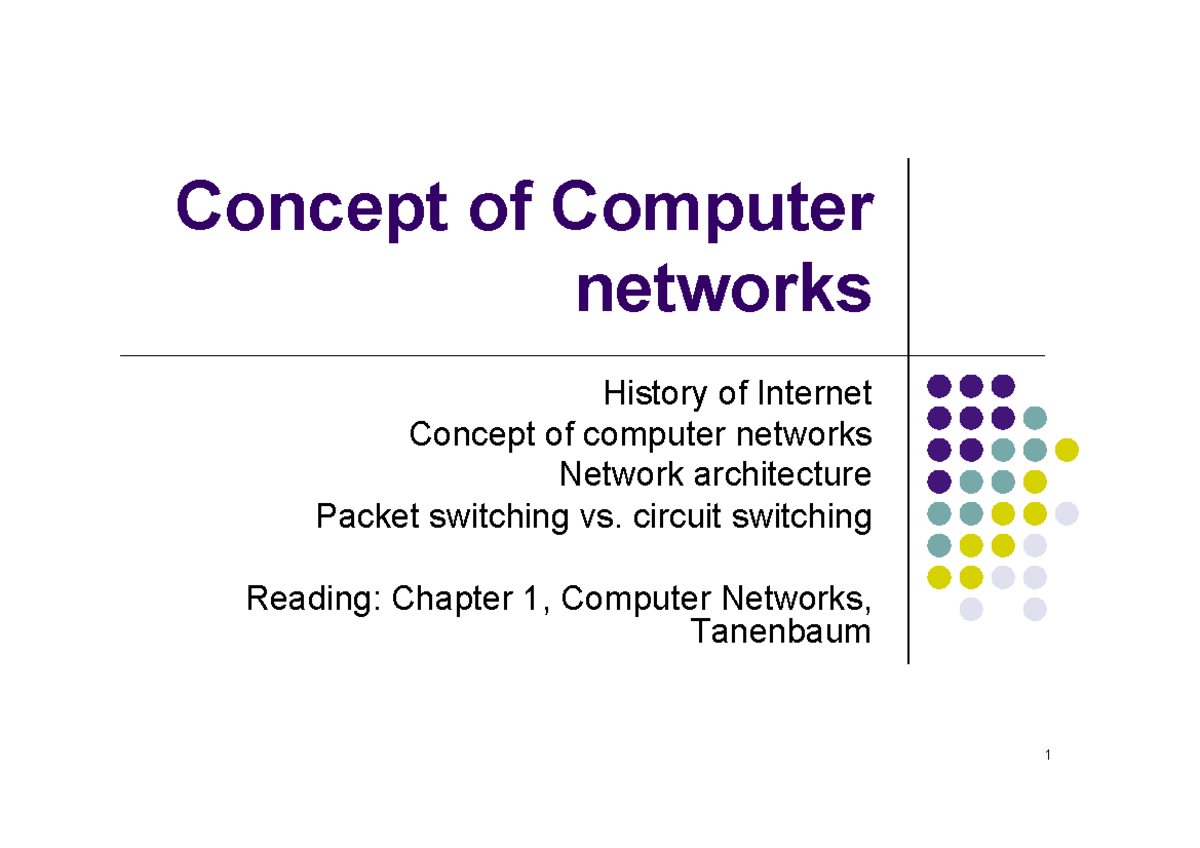 Lecture 1 - Concept of Computer Networks - 1 Concept of Computer ...
