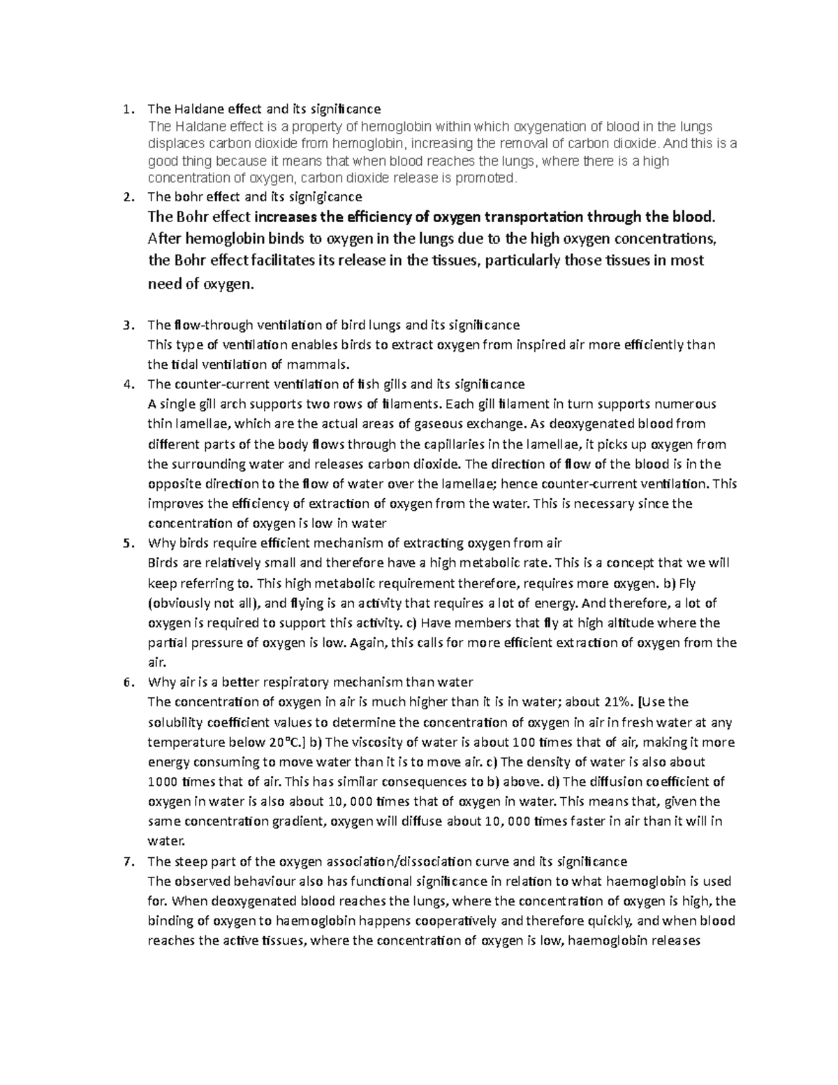 The Haldane effect and its significance - And this is a good thing ...