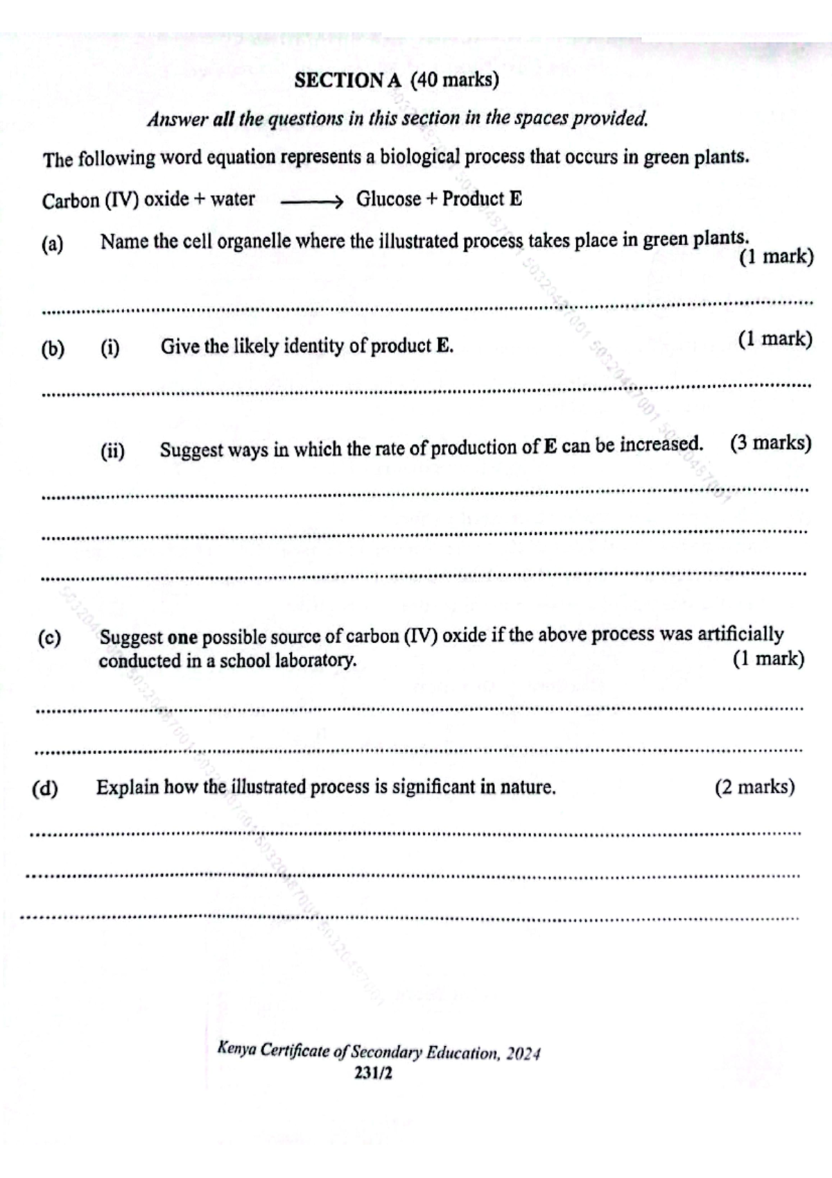 KCSE Biology Paper 2 Revision Notes with Key Topics for 2024 - Studocu