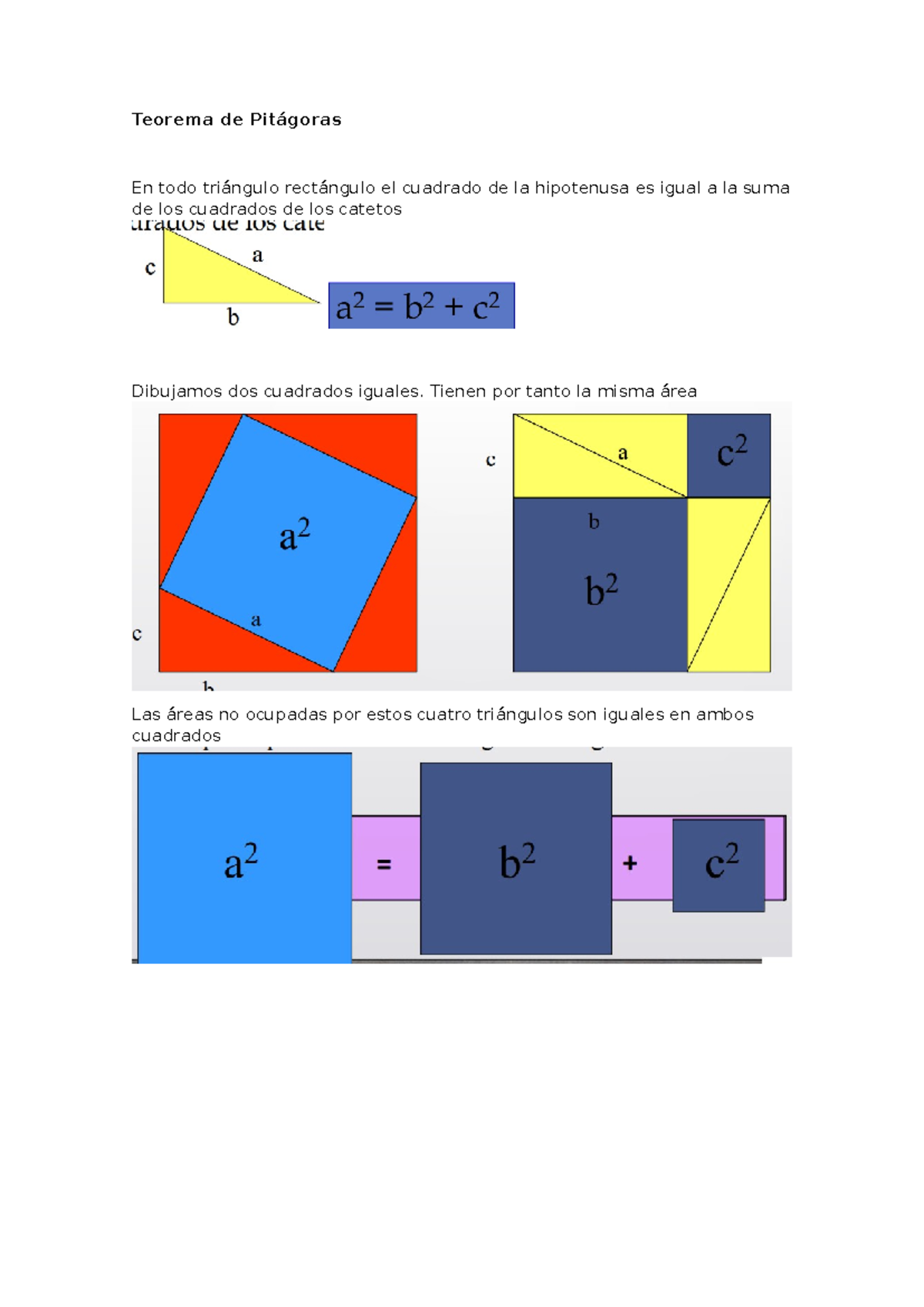 Hojas De Práctica Del Teorema De Pitágoras