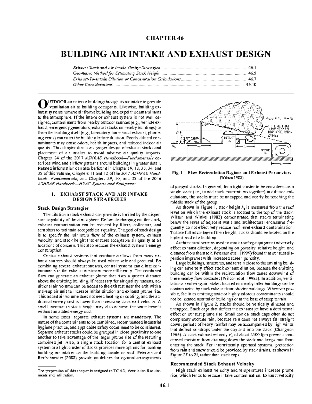 ASHRAE Design Guidelines - Ch. 46: Building Air Intake & Exhaust Design ...