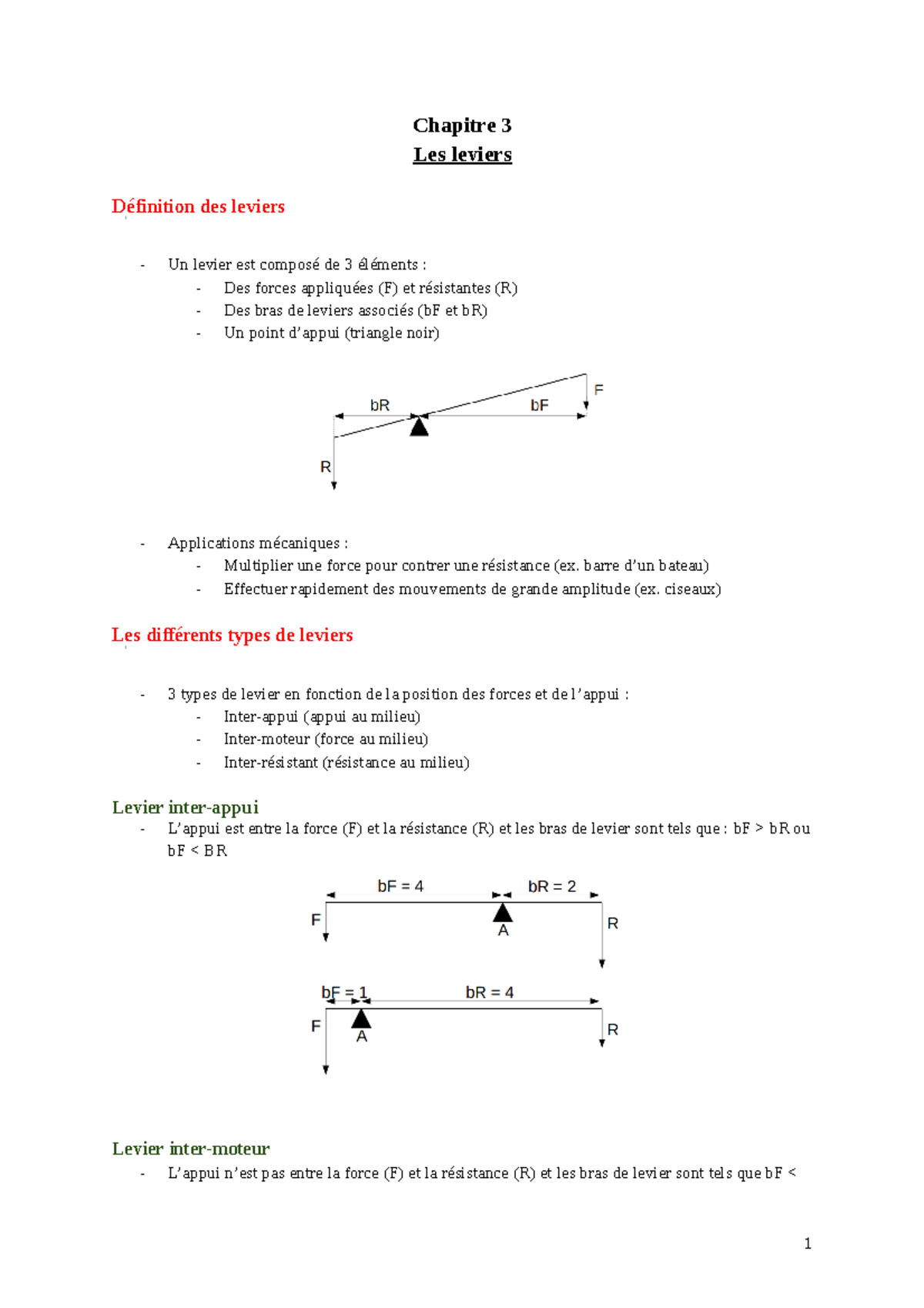 L2 STAPS (S3) : Biomécanique - Chapitre 3 sur les Leviers et Équilibre ...