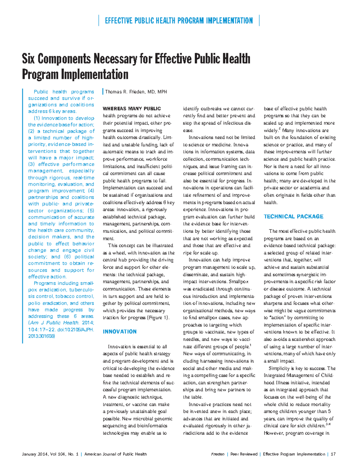 Effective Public Health Program Implementation: 6 Key Components - Studocu