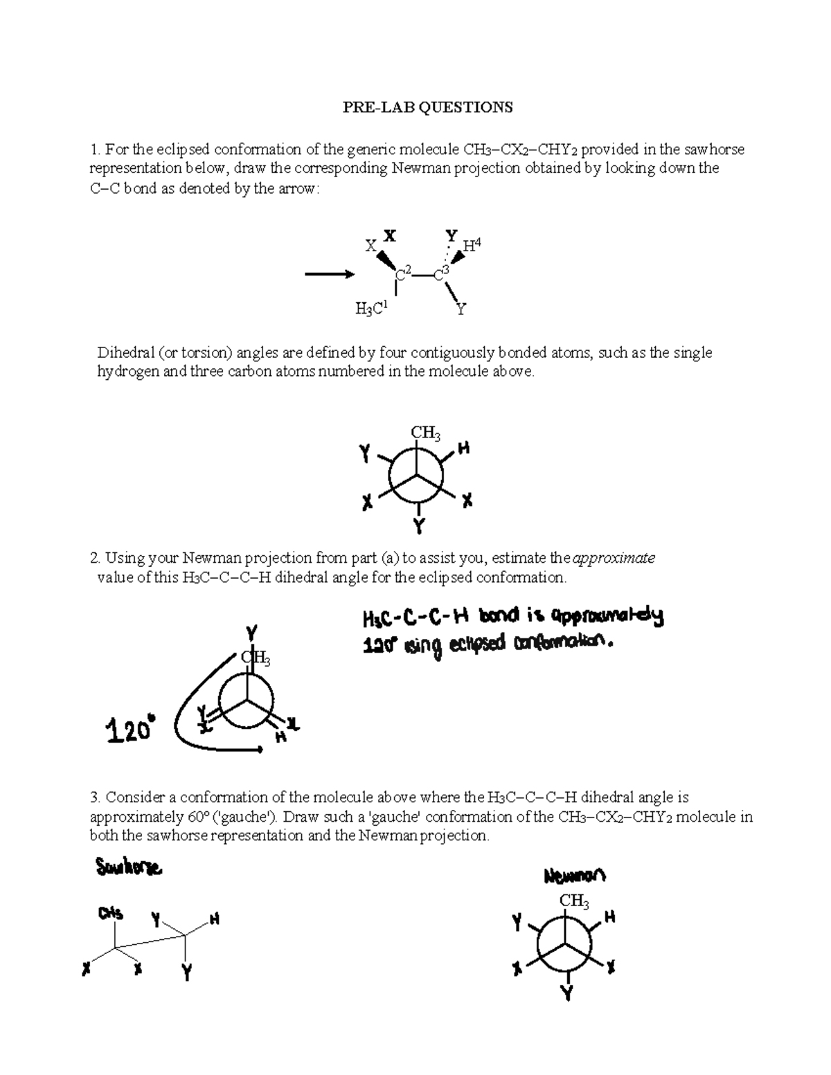 CHM 101 - Summary of Conformations and Dihedral Angles in Chemistry ...
