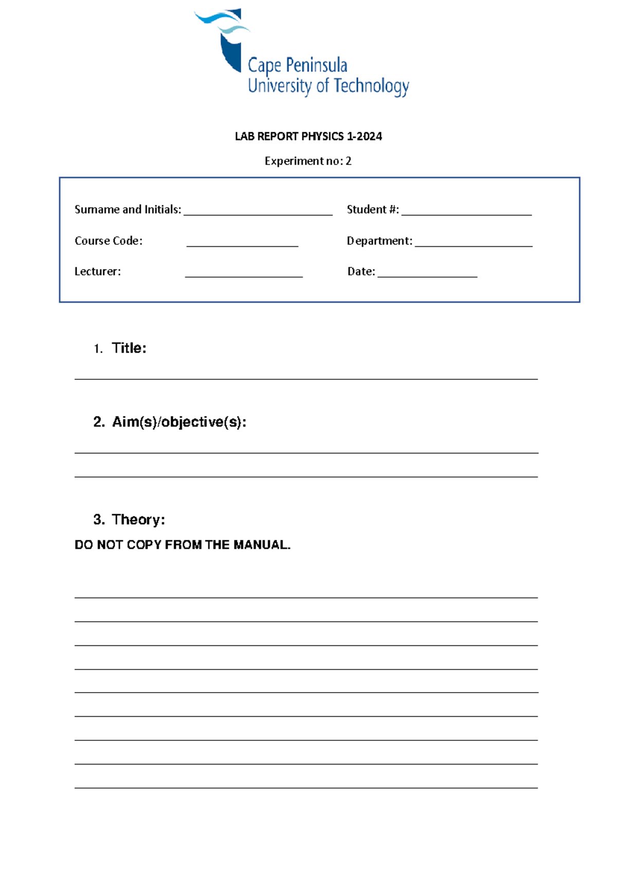 Experiment 2 - Relative Density Lab Report (PHYS 1 - 2024) - Studocu