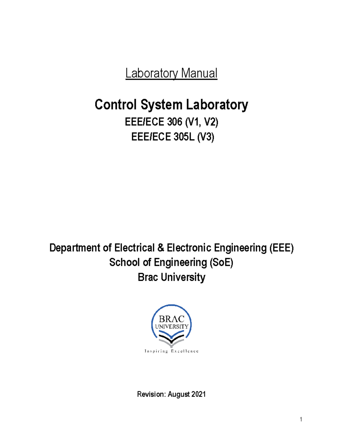 EEE/ECE 305L - Control System Laboratory Manual - Studocu