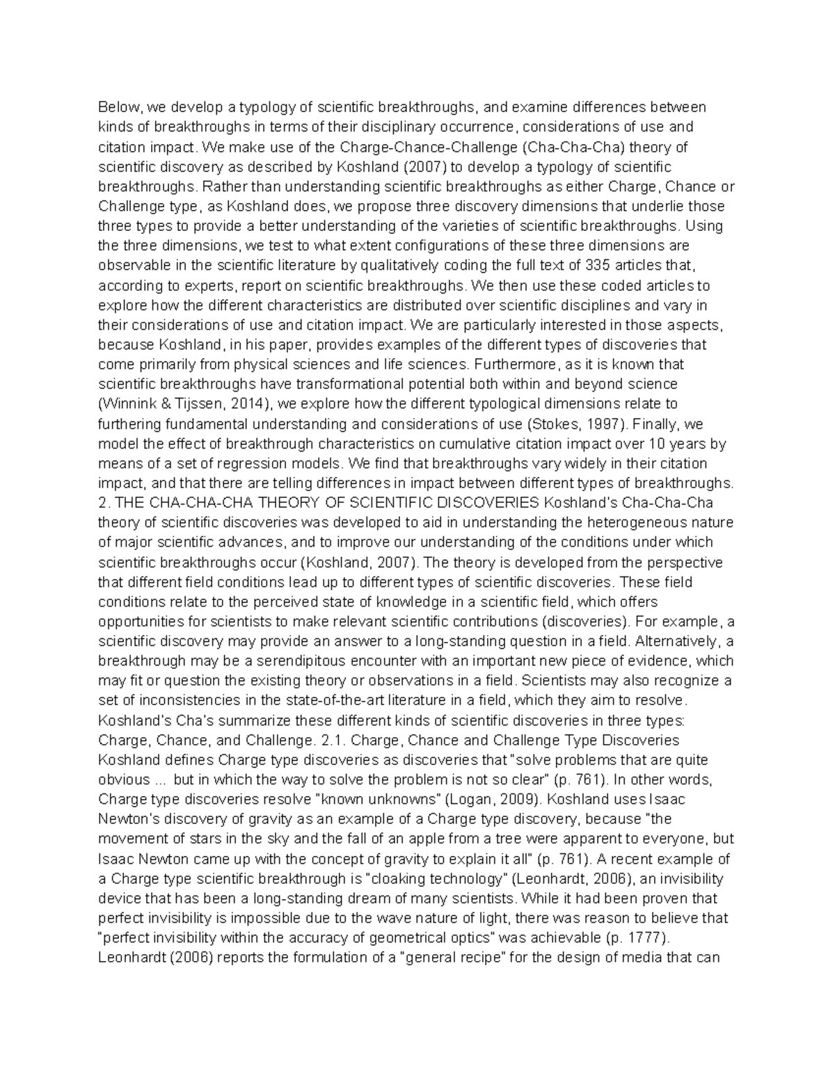 Typology of Scientific Breakthroughs: Insights & Impact Analysis - Studocu