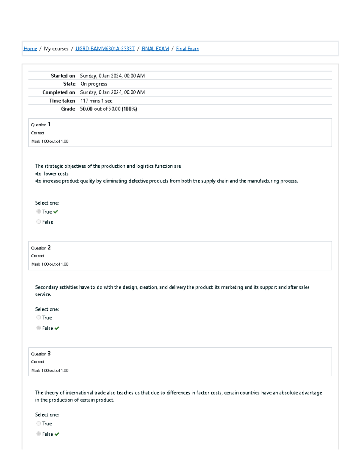 International Business and Trade (UGRD-BAMM6301A) Final Exam Review ...