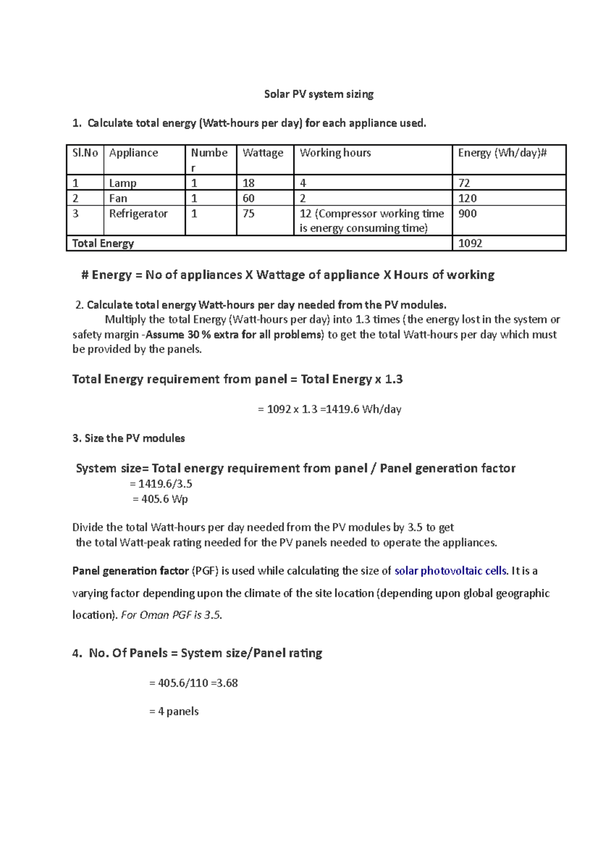Solar PV System Sizing: A Comprehensive Guide to Panel Calculation ...