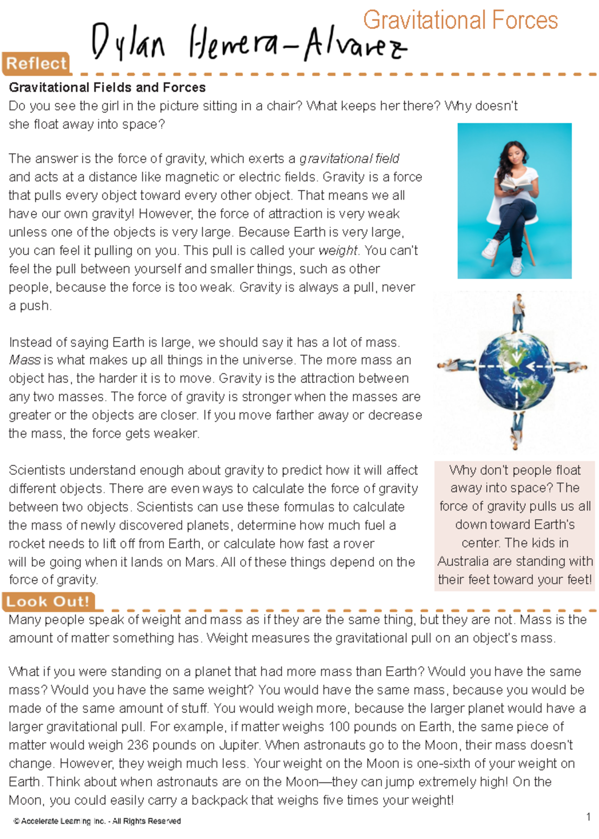 Gravity STEMScopedia - Detailed Answer Key on Gravitational Forces ...