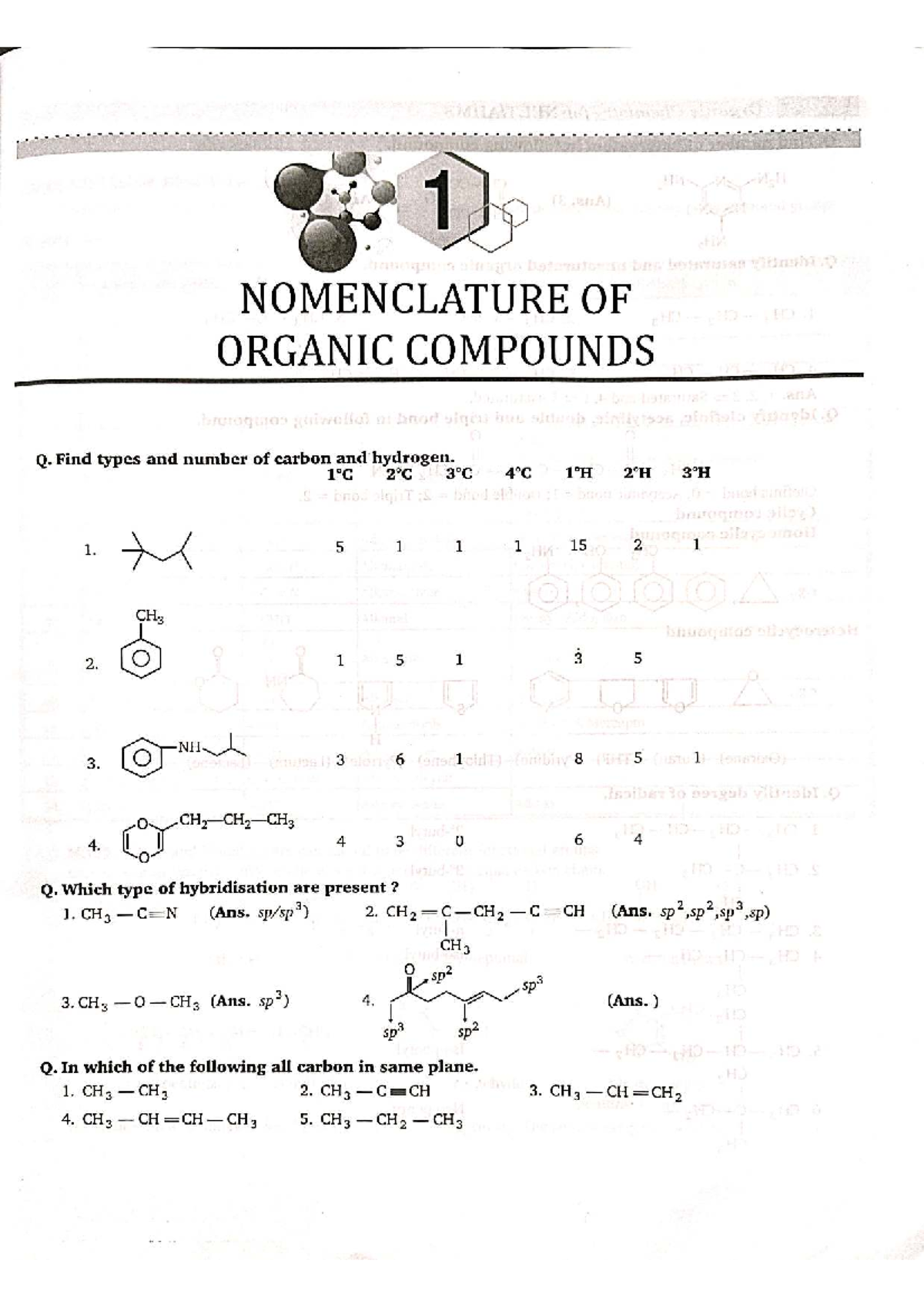 Nomenclature of Organic Compounds - Organic Chemistry (OC 101) - Studocu