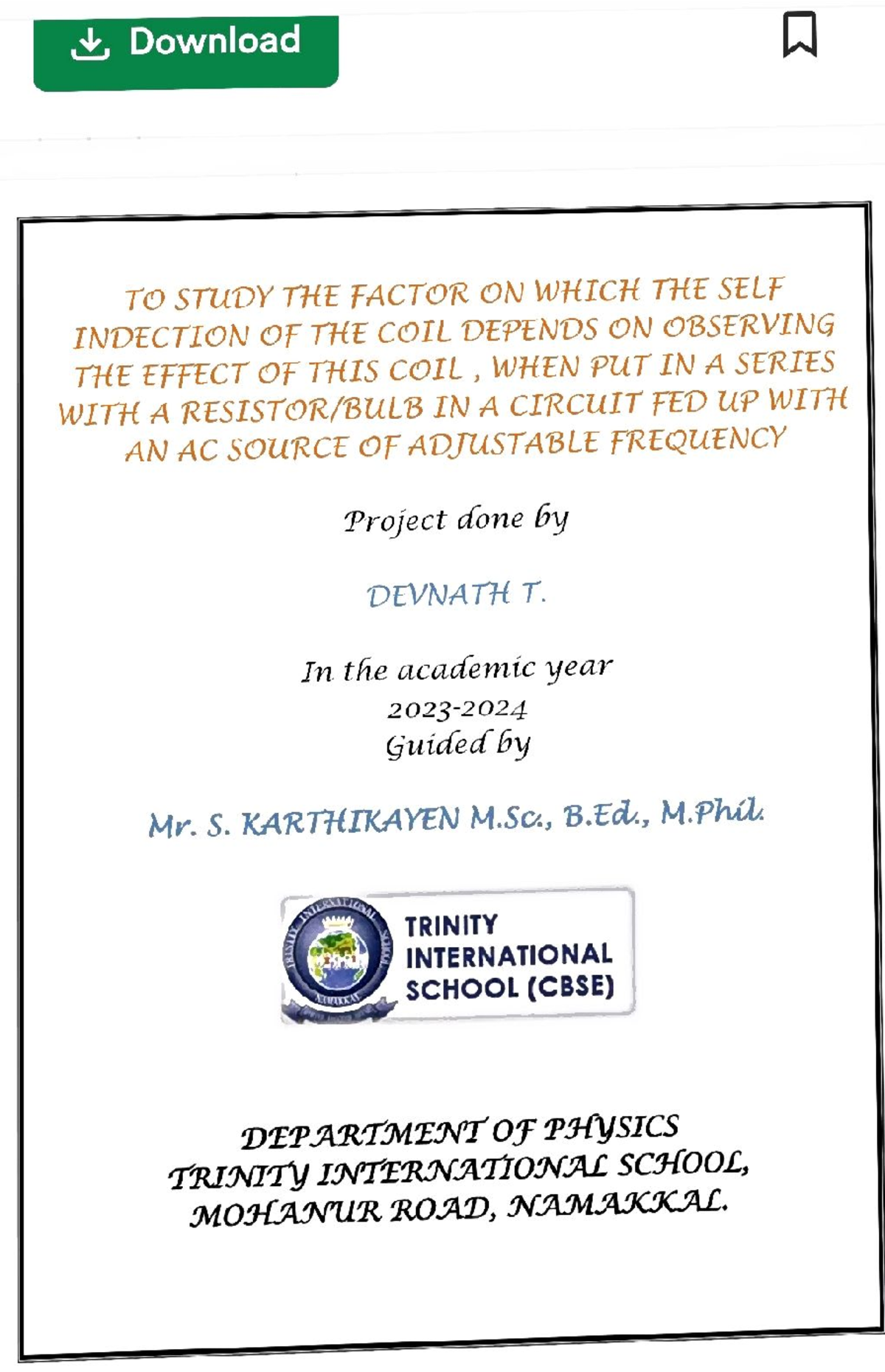 Study on Factors Affecting Self-Induction of Coil in AC Circuit ...