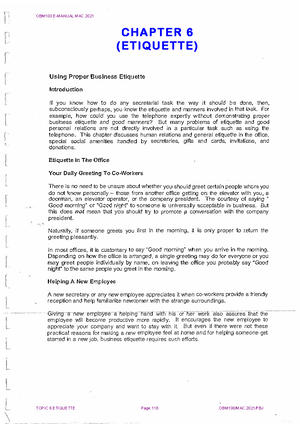 E- Manual OBM100 Topic 5 ( Grooming Deportment) - fl - t problems ...