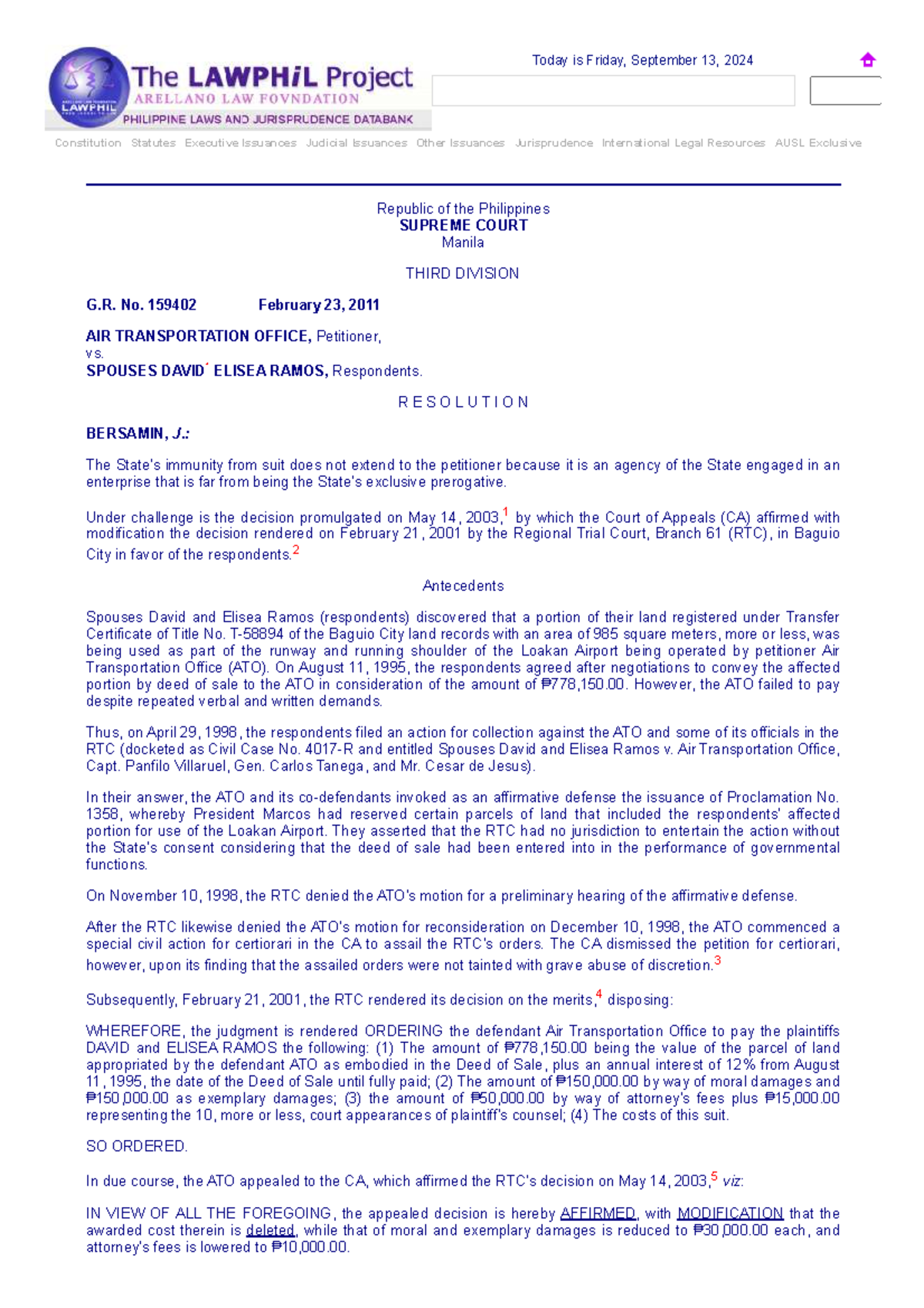 A. 3. Air Transportation Office v. Ramos: G.R. No. 159402 Case Analysis ...