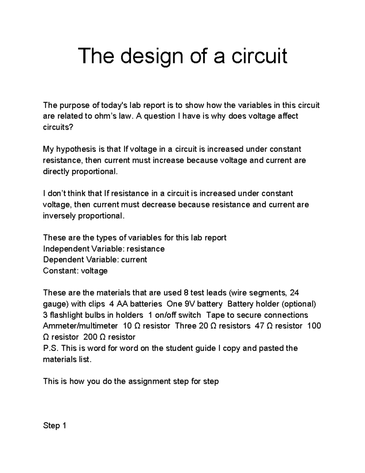 The design of a circuit - .............. - The design of a circuit The ...